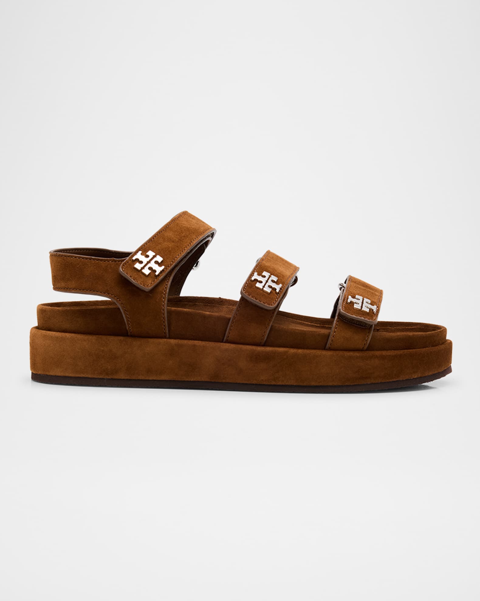 Tory Burch Kira Suede Sport Triple-Strap Sandals | Neiman Marcus