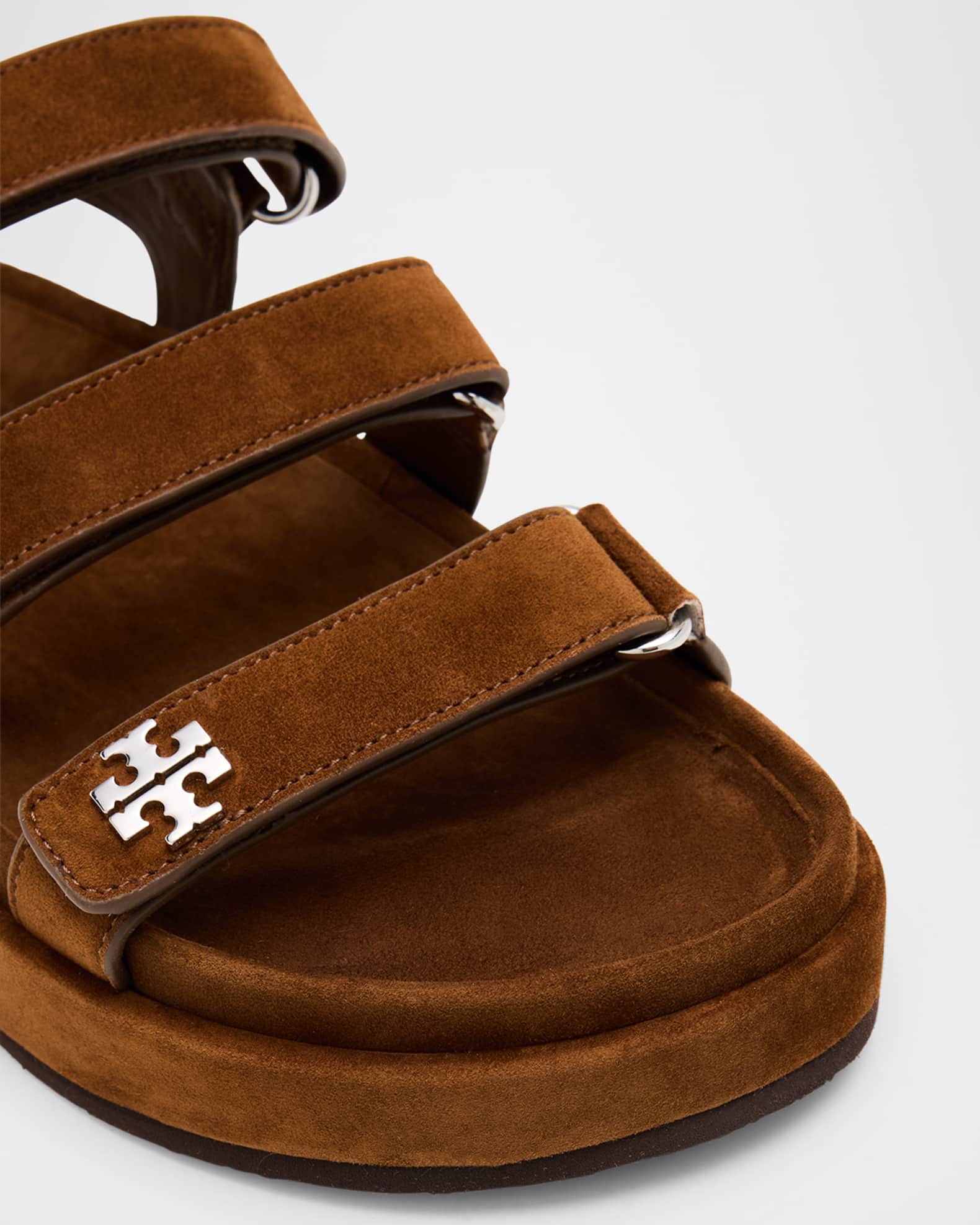 Tory Burch Kira Suede Sport Triple-Strap Sandals | Neiman Marcus