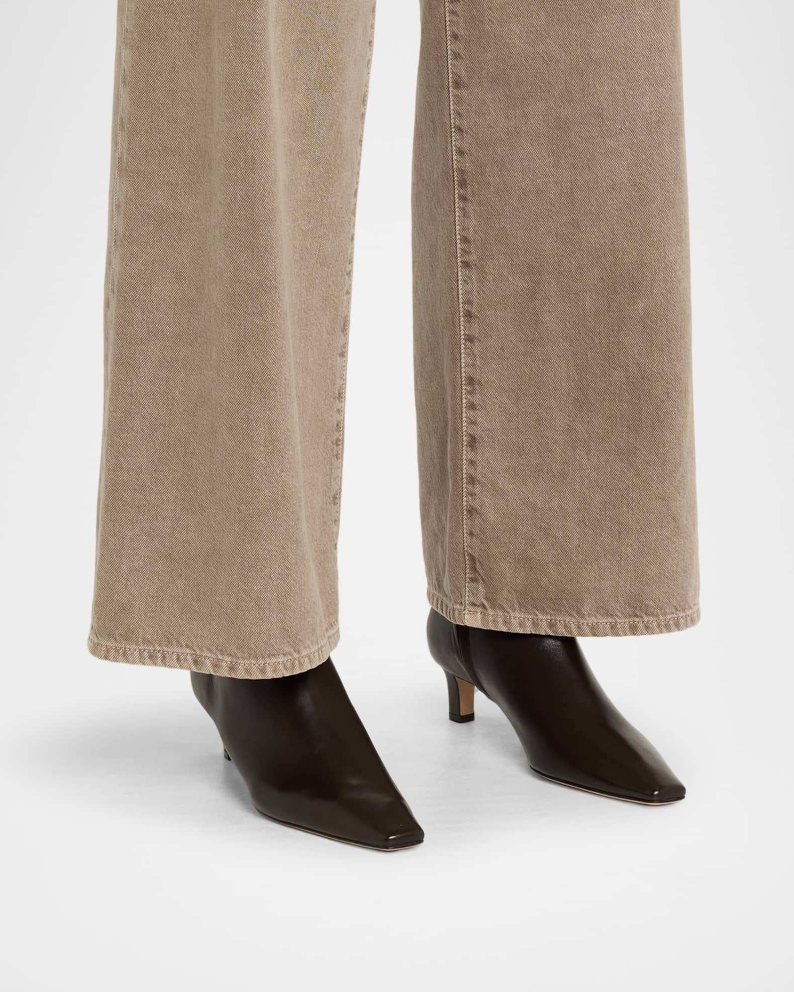 THE ROW Carla Nappa Leather Booties | Neiman Marcus