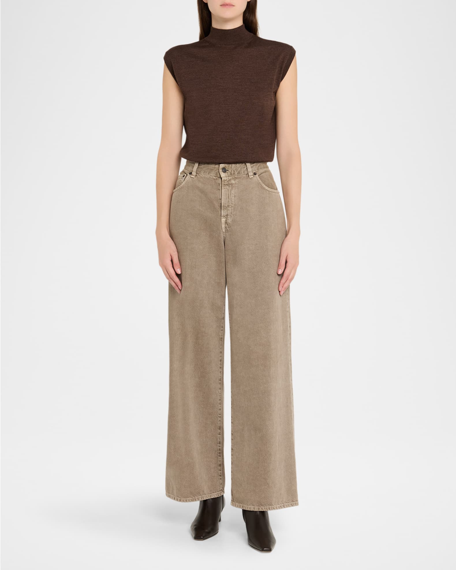 THE ROW Carla Nappa Leather Booties | Neiman Marcus