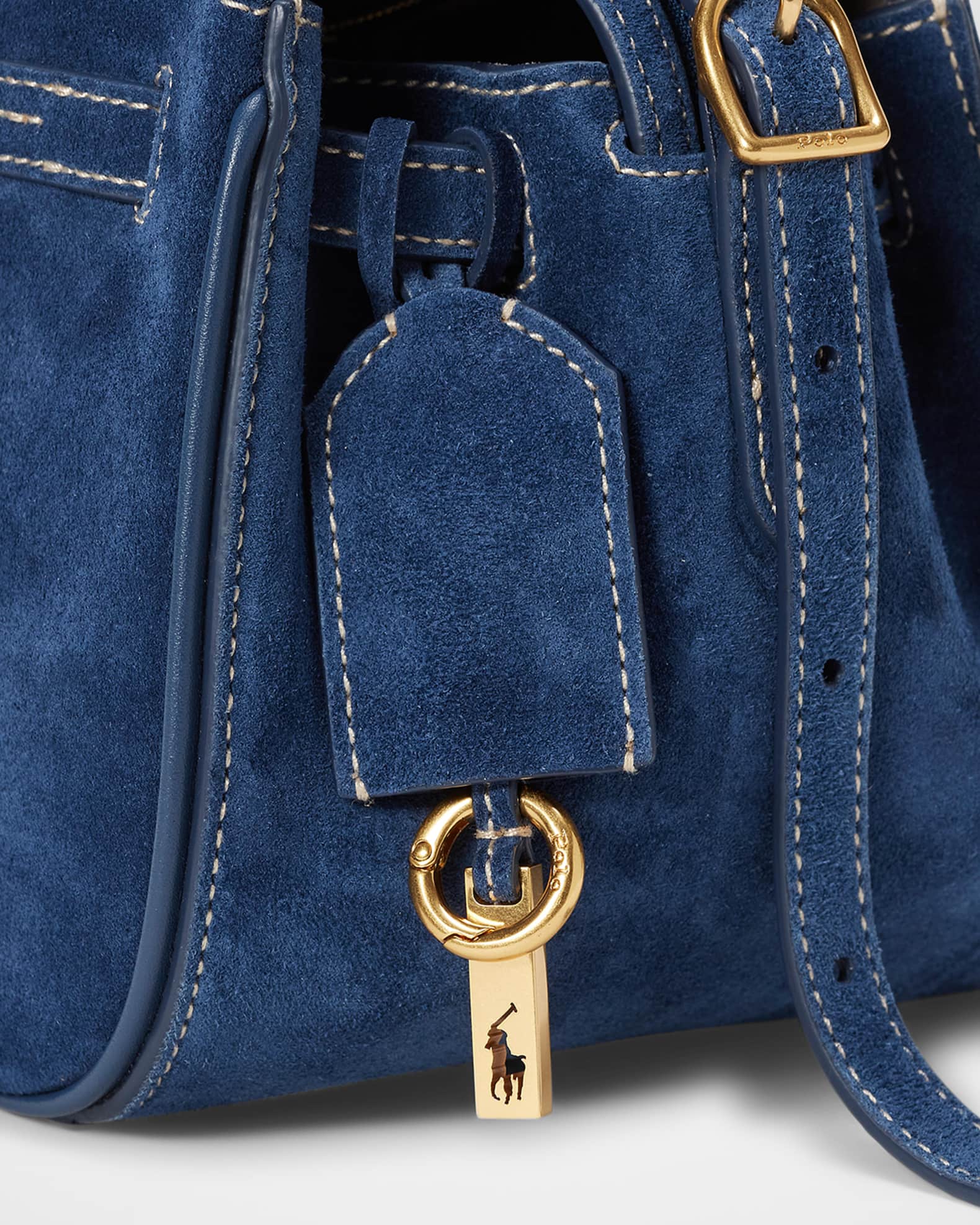 Polo Ralph Lauren Polo ID Suede Small Satchel Bag | Neiman Marcus