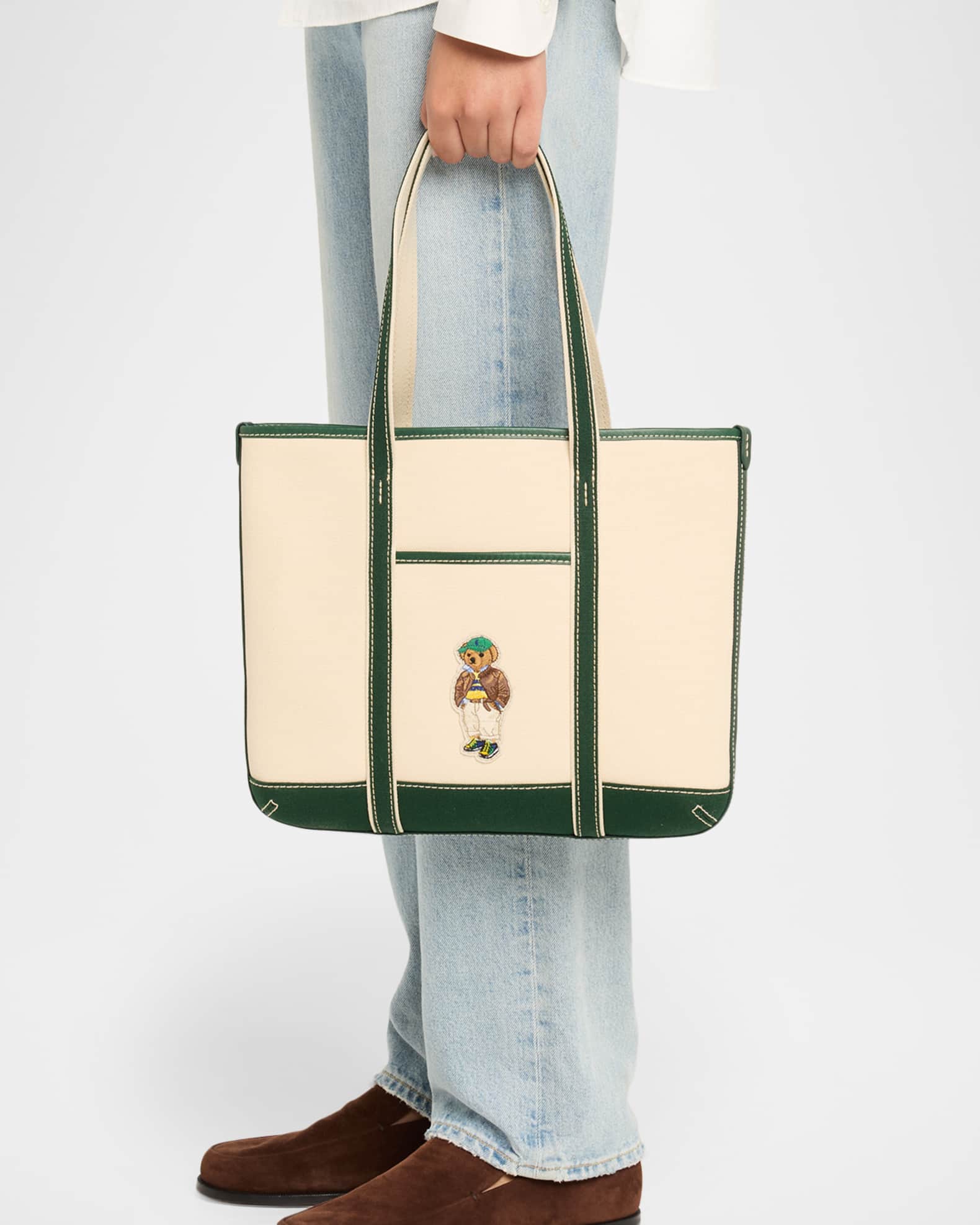 Polo Ralph Lauren Polo Bear Canvas Small Shopper Tote Bag | Neiman Marcus