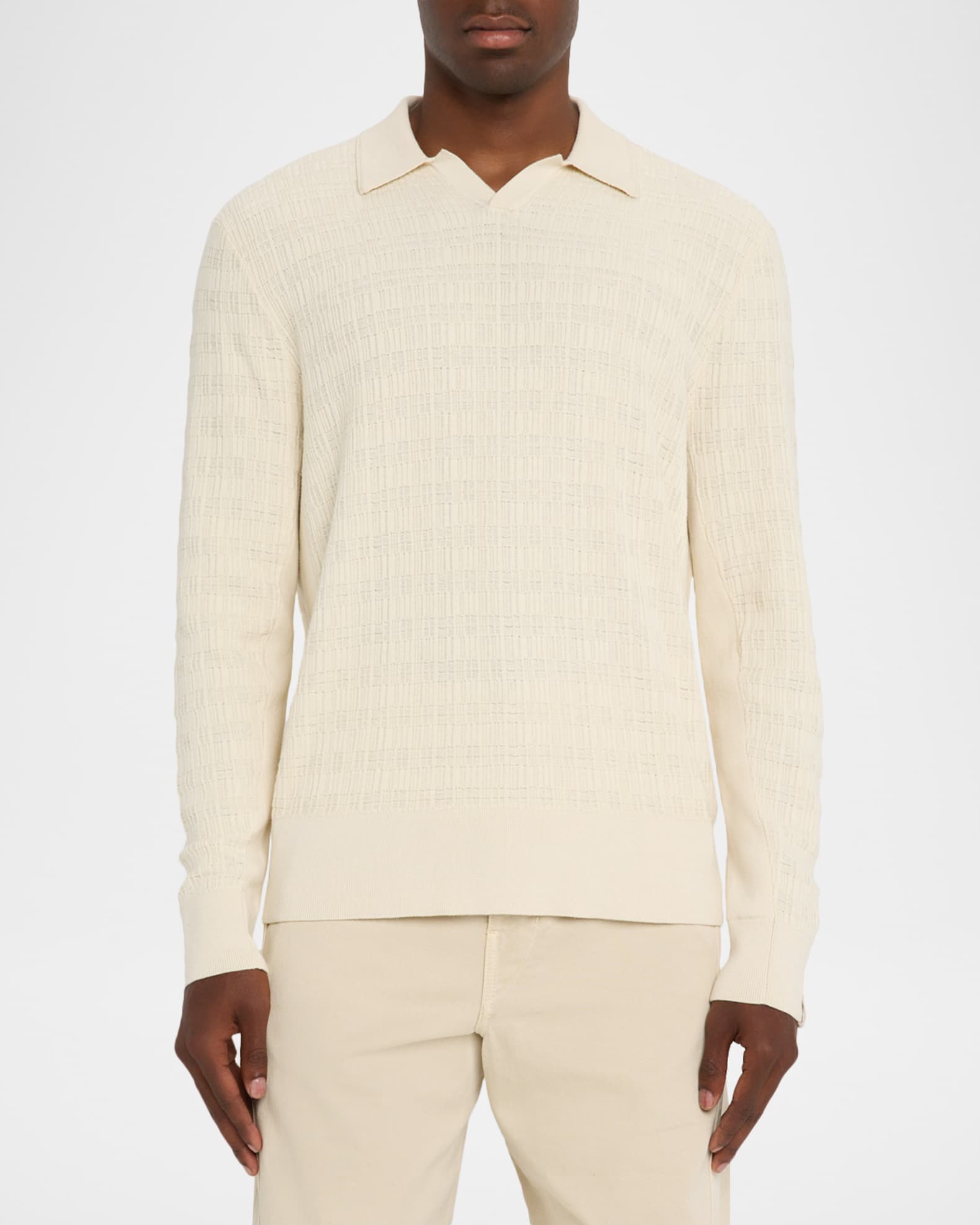 Rag & Bone Men's Harvey Plaid Johnny Collar Polo Sweater | Neiman Marcus
