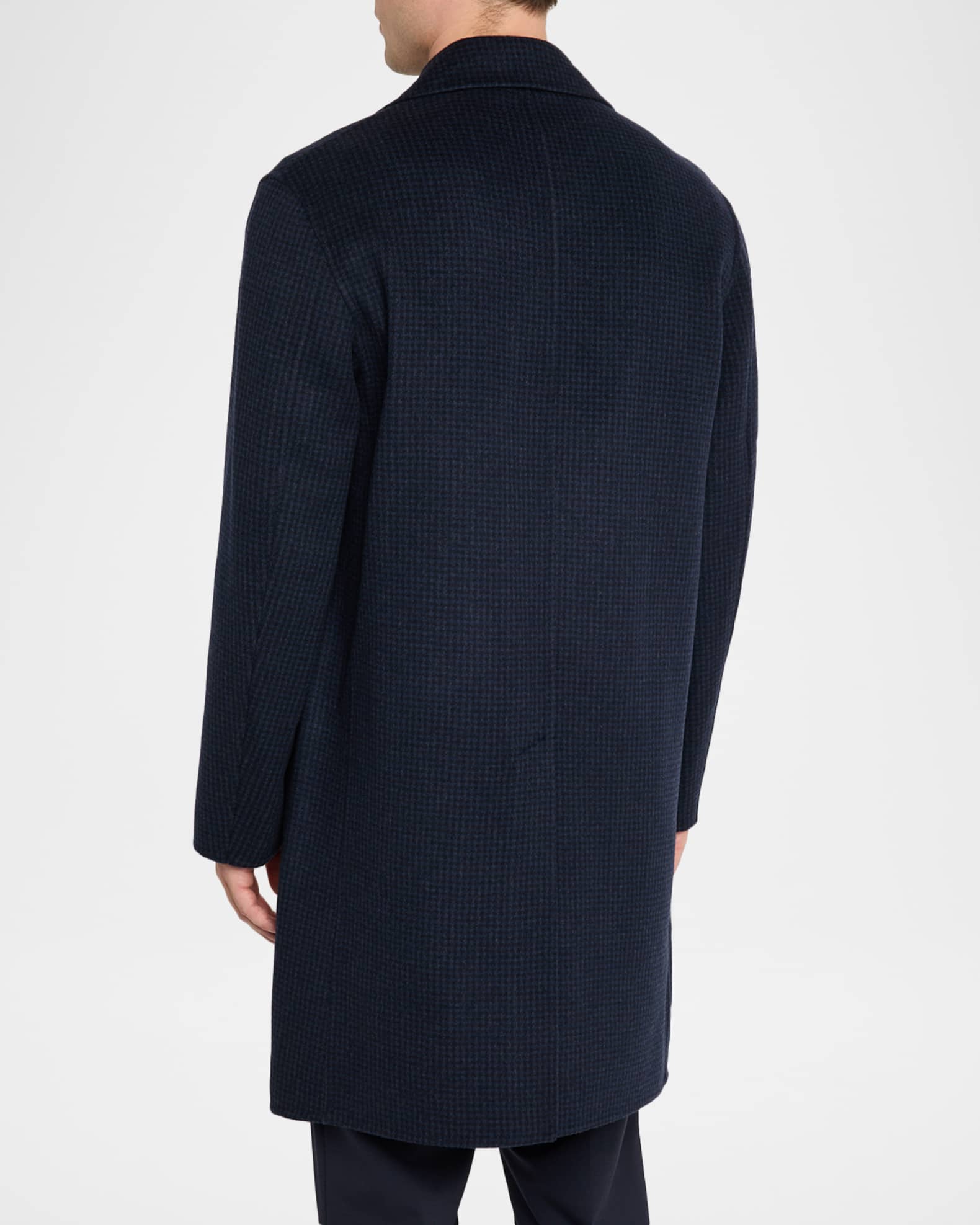 Theory Men's Modern Mini Check Single-Breasted Coat | Neiman Marcus