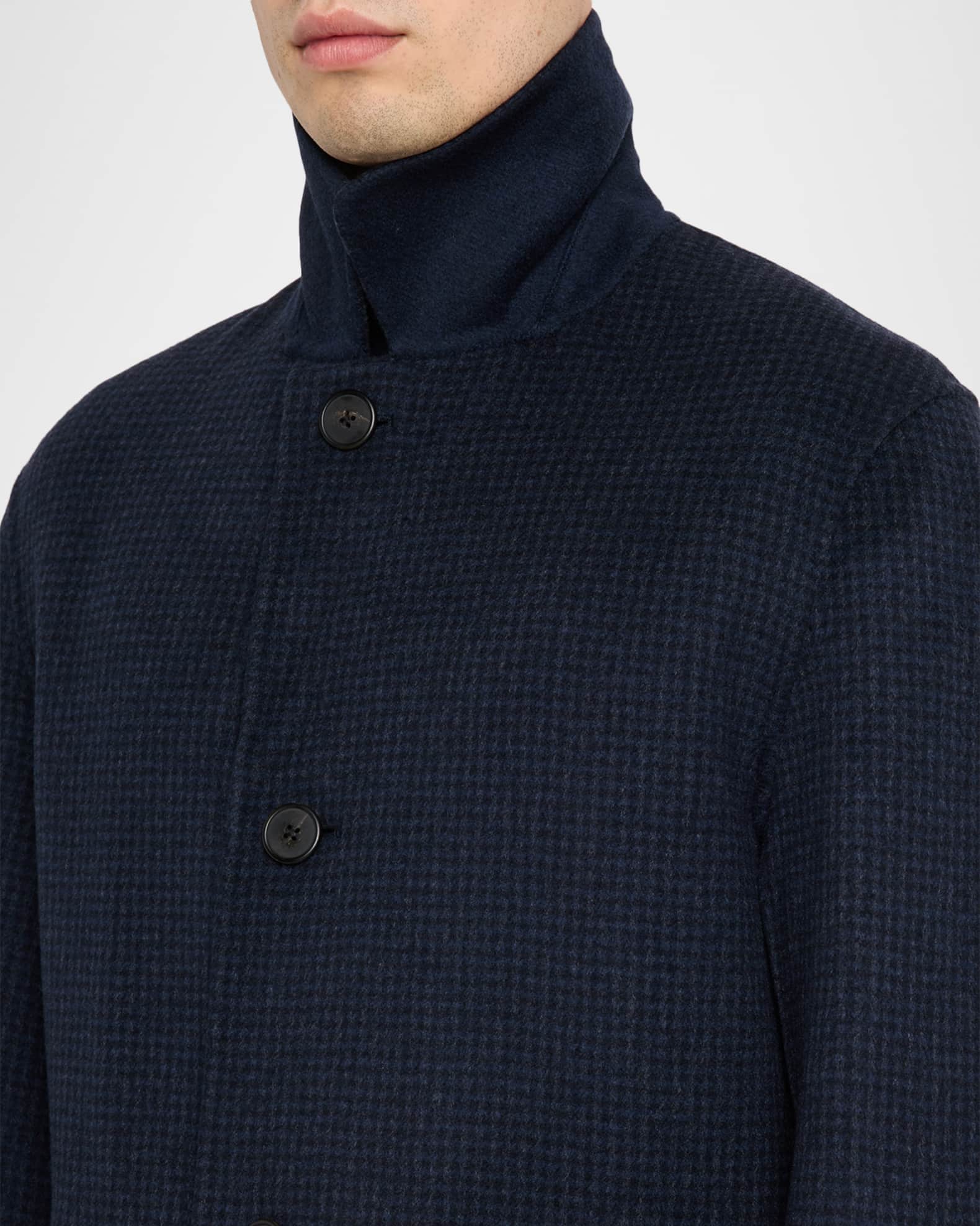 Theory Men's Modern Mini Check Single-Breasted Coat | Neiman Marcus