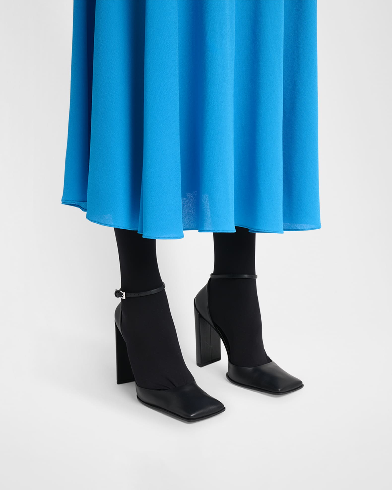 ALAIA Leather d'Orsay Square-Toe Pumps | Neiman Marcus