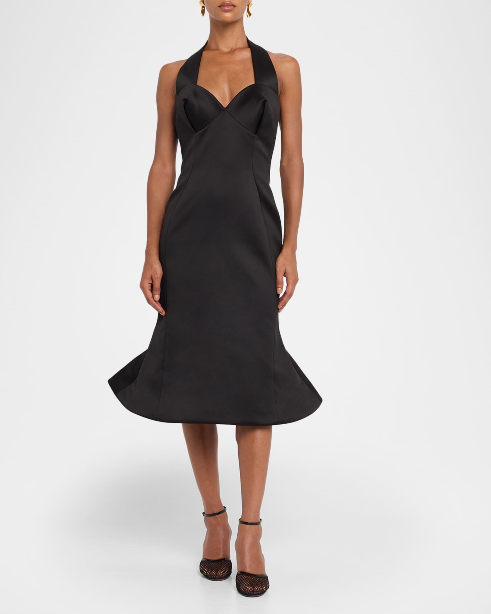 Marc Jacobs Sculpted Satin Halter Dress | Neiman Marcus