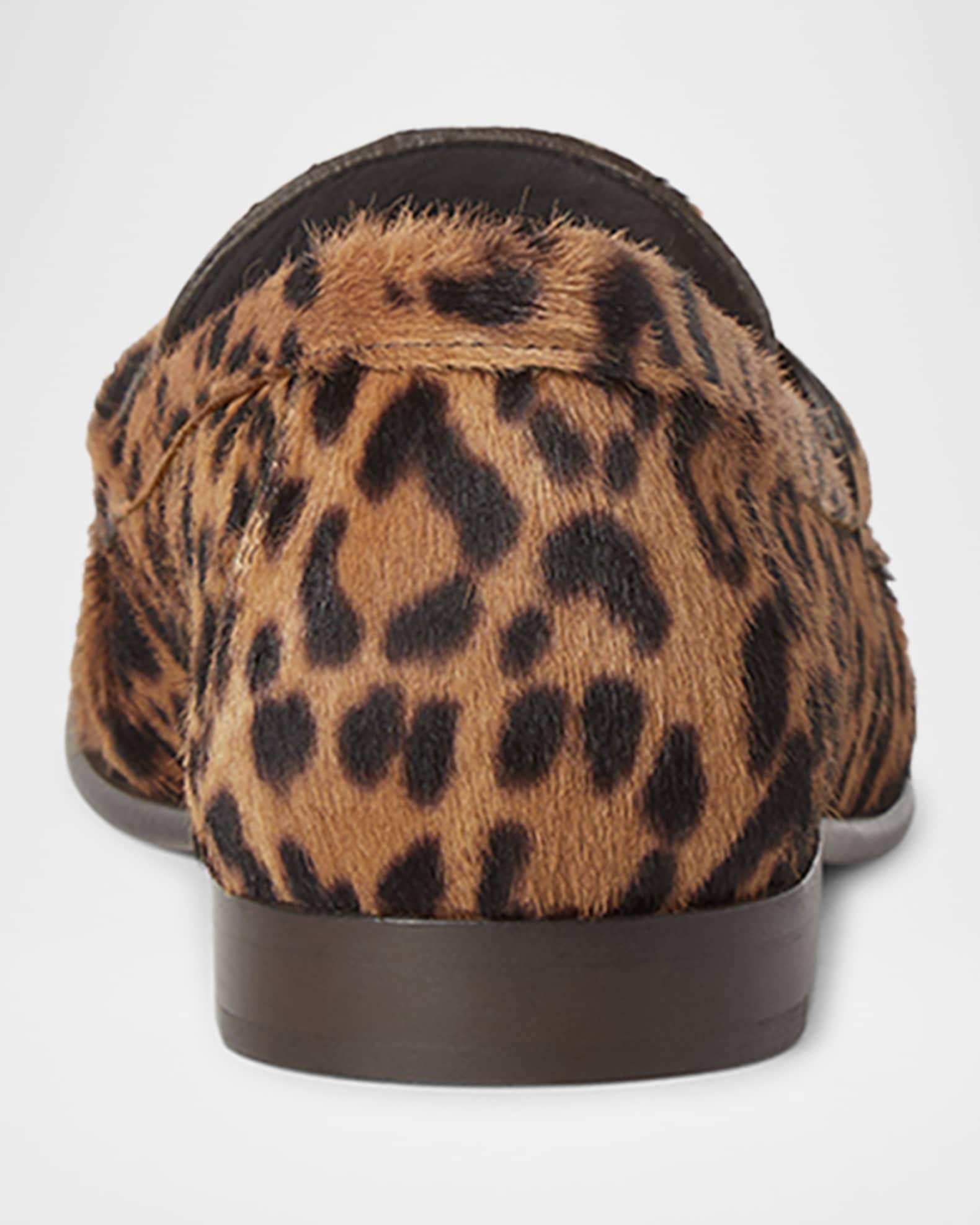 Fendi Leopard Pony Hair Baguette Ruched Loafers | Neiman Marcus