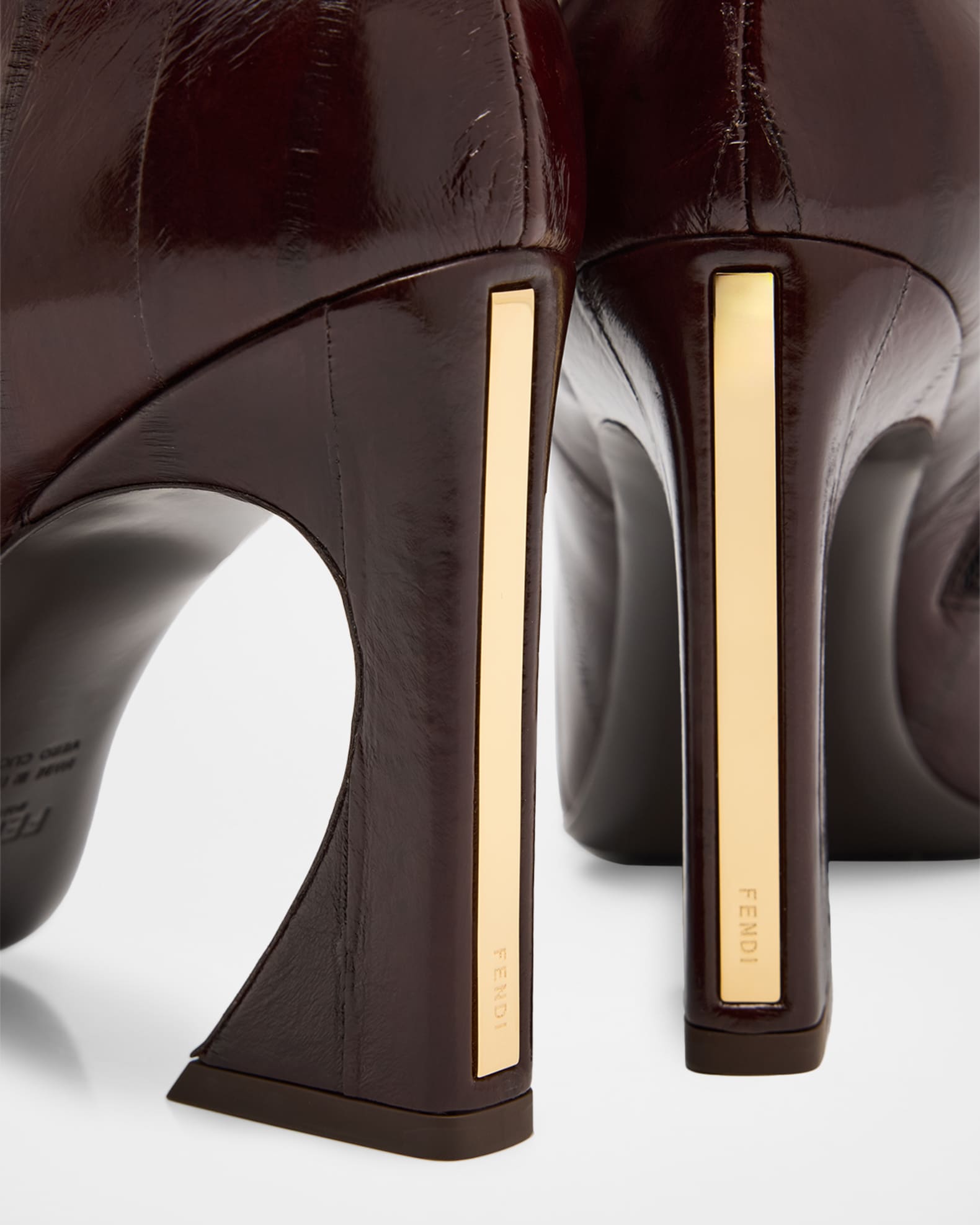 Fendi 95mm Eel Leather Curved Heel Booties | Neiman Marcus