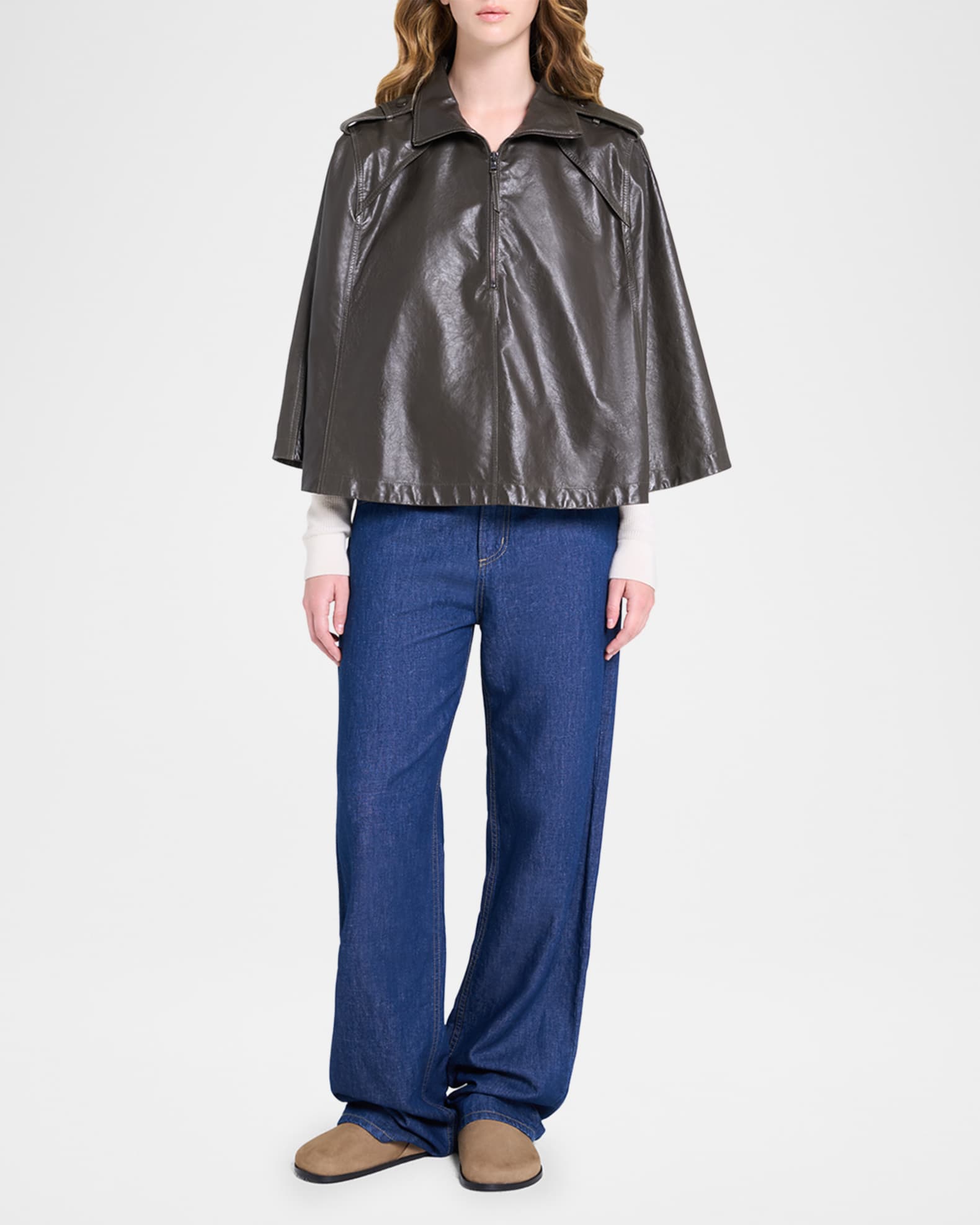 TWP Topper Leather Cape | Neiman Marcus