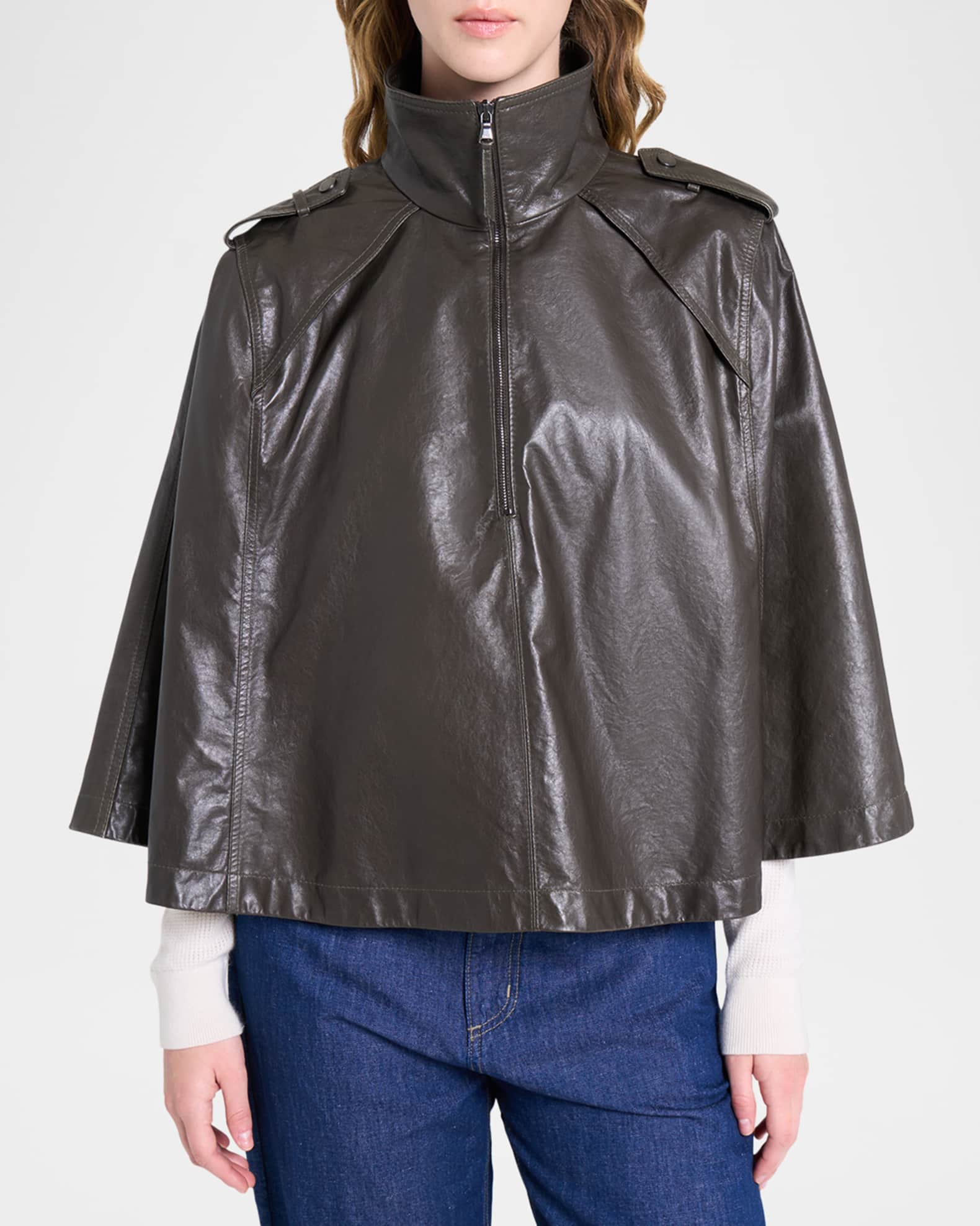 TWP Topper Leather Cape | Neiman Marcus