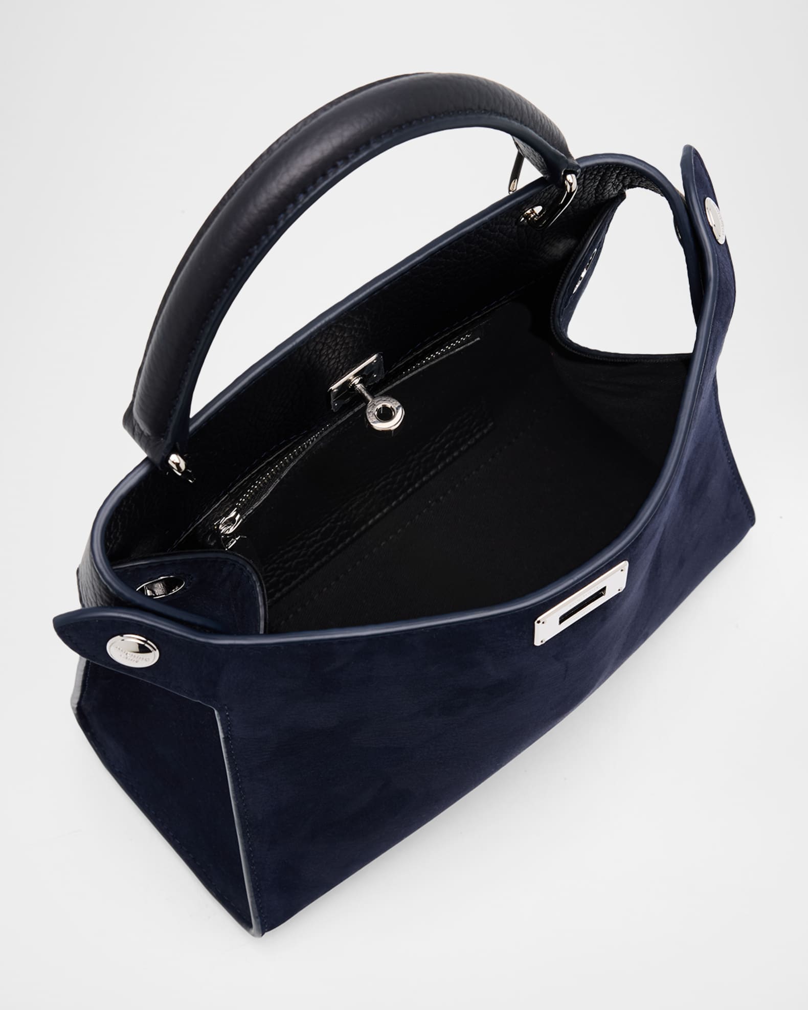 Michino Paris Lutece Mini Suede & Leather Top-Handle Bag | Neiman Marcus