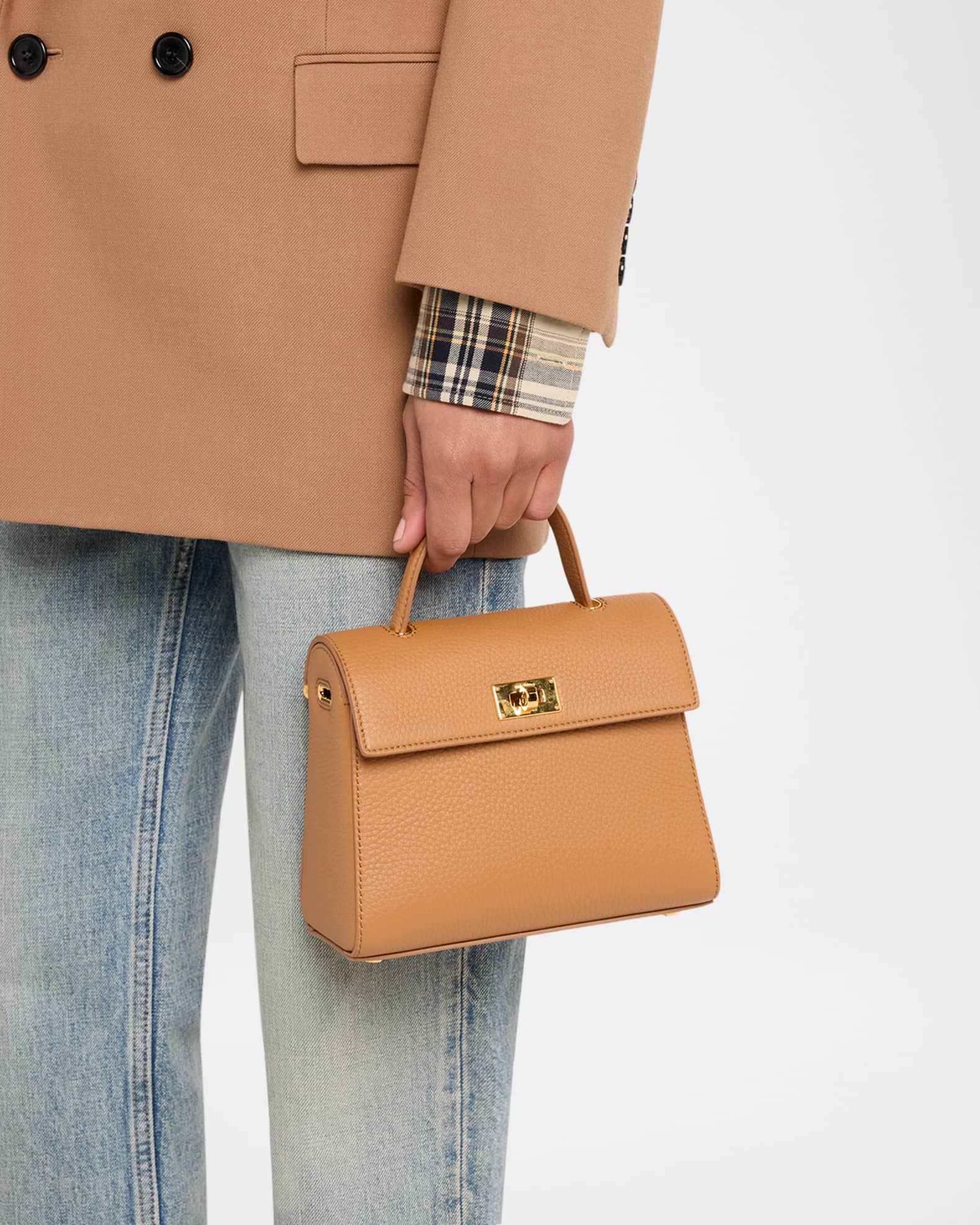 Michino Paris Palais Royal Taurillon Leather Top-Handle Bag | Neiman Marcus