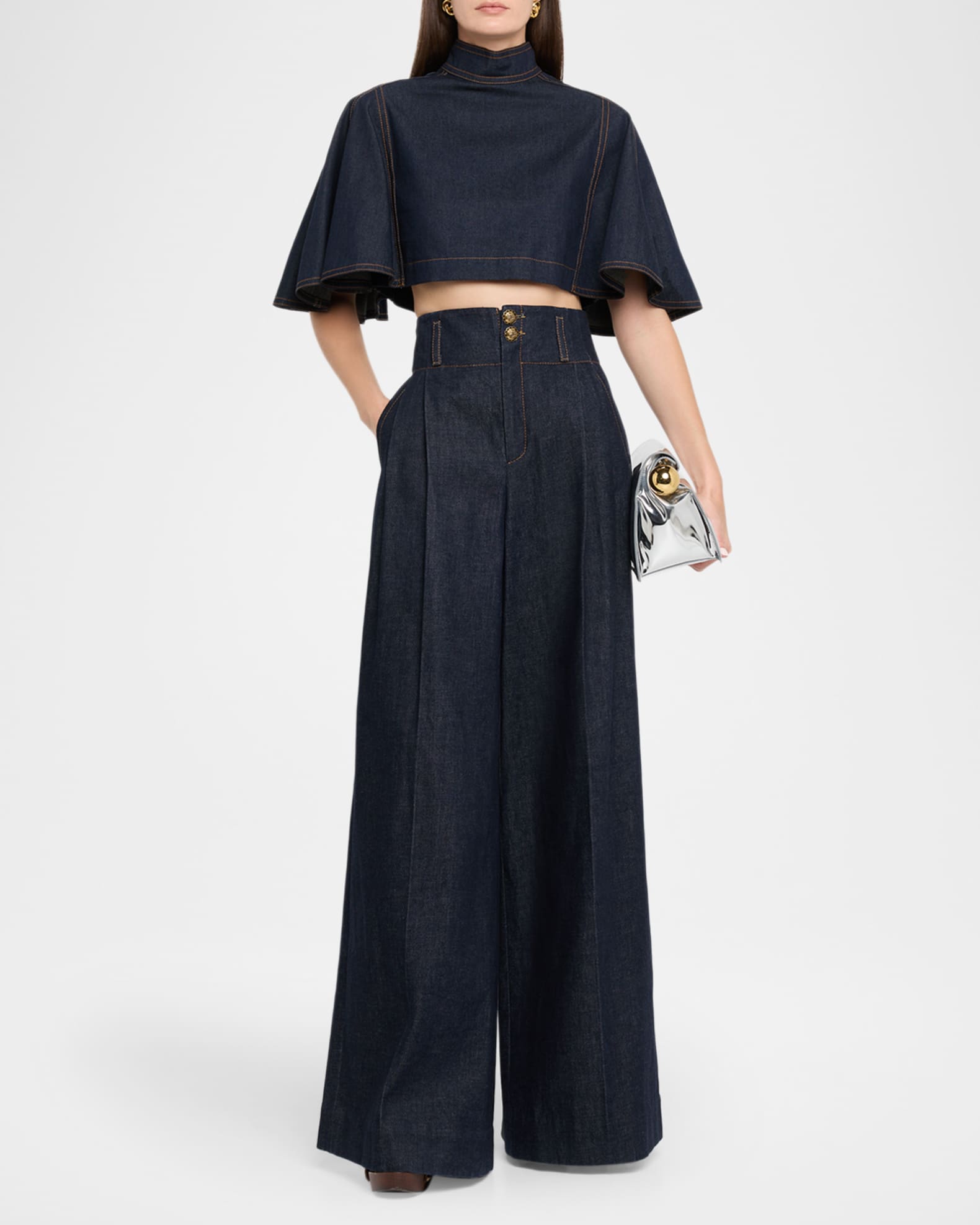 Zimmermann Hypnotic Denim Capelet | Neiman Marcus