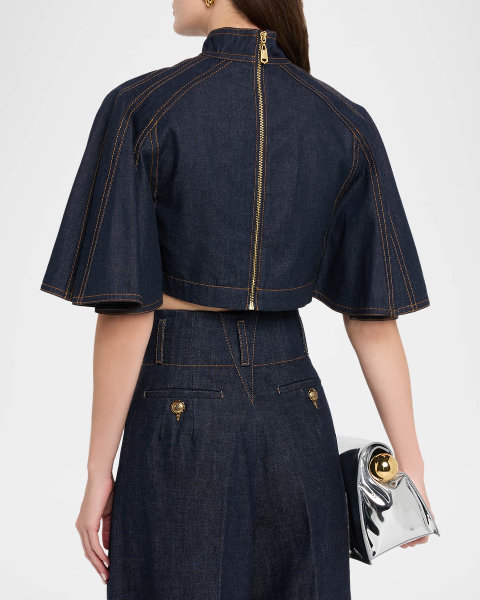 Zimmermann Hypnotic Denim Capelet | Neiman Marcus