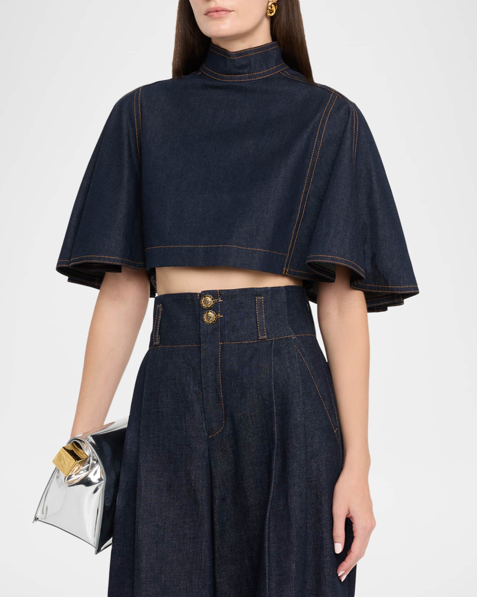Zimmermann Hypnotic Denim Capelet | Neiman Marcus