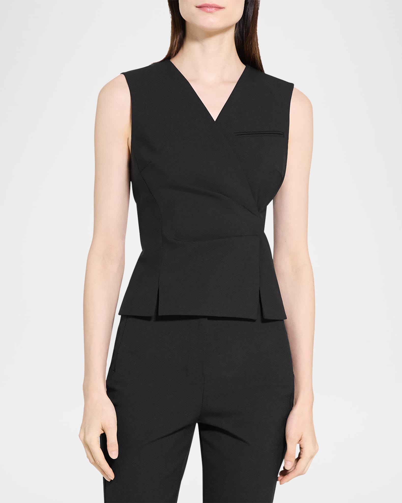 Theory Shrunken Wrap Vest | Neiman Marcus