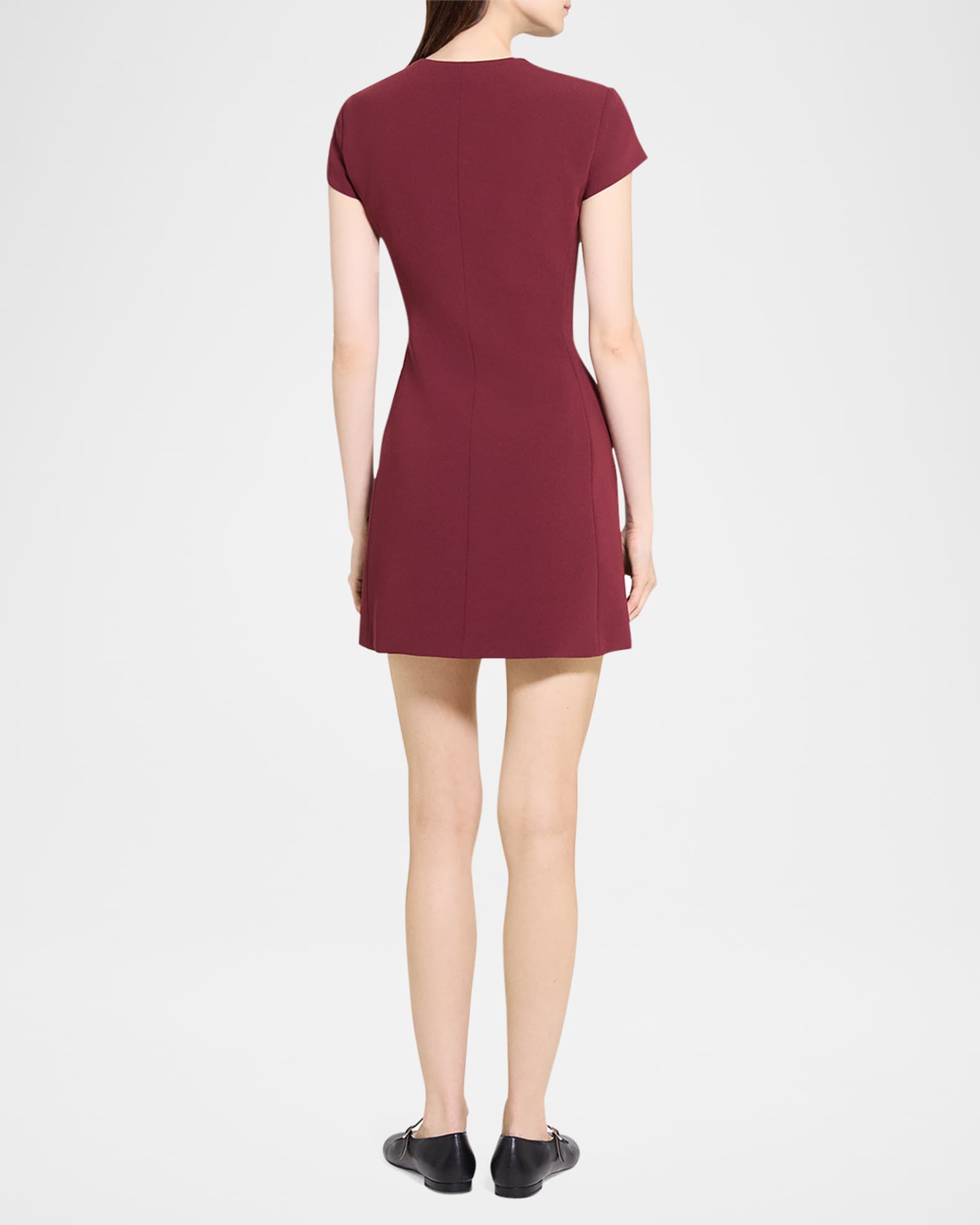 Theory Tailored Zip-Front Mini Dress | Neiman Marcus