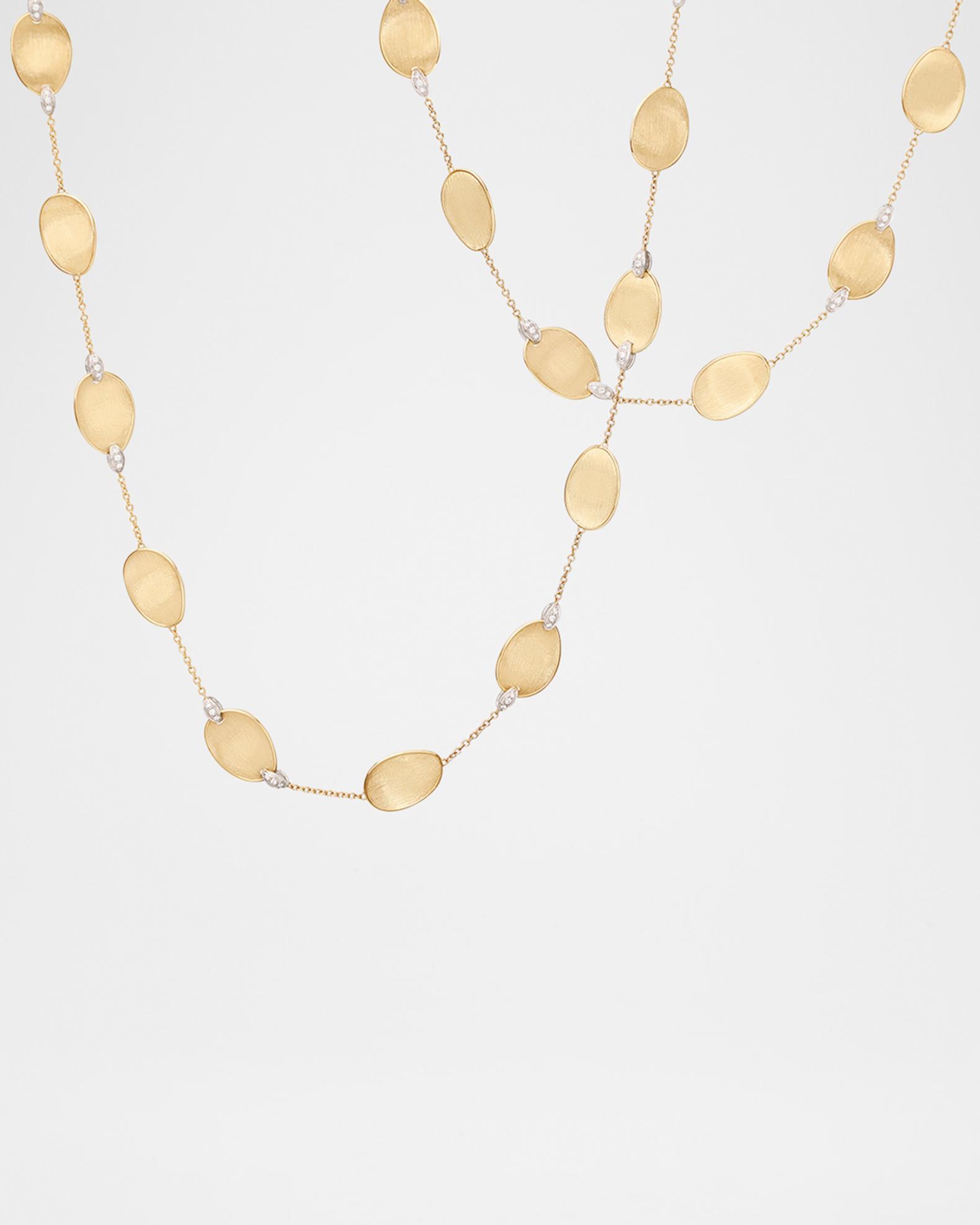 Marco Bicego 18K Gold Lunaria Long Necklace with Diamond Accents ...