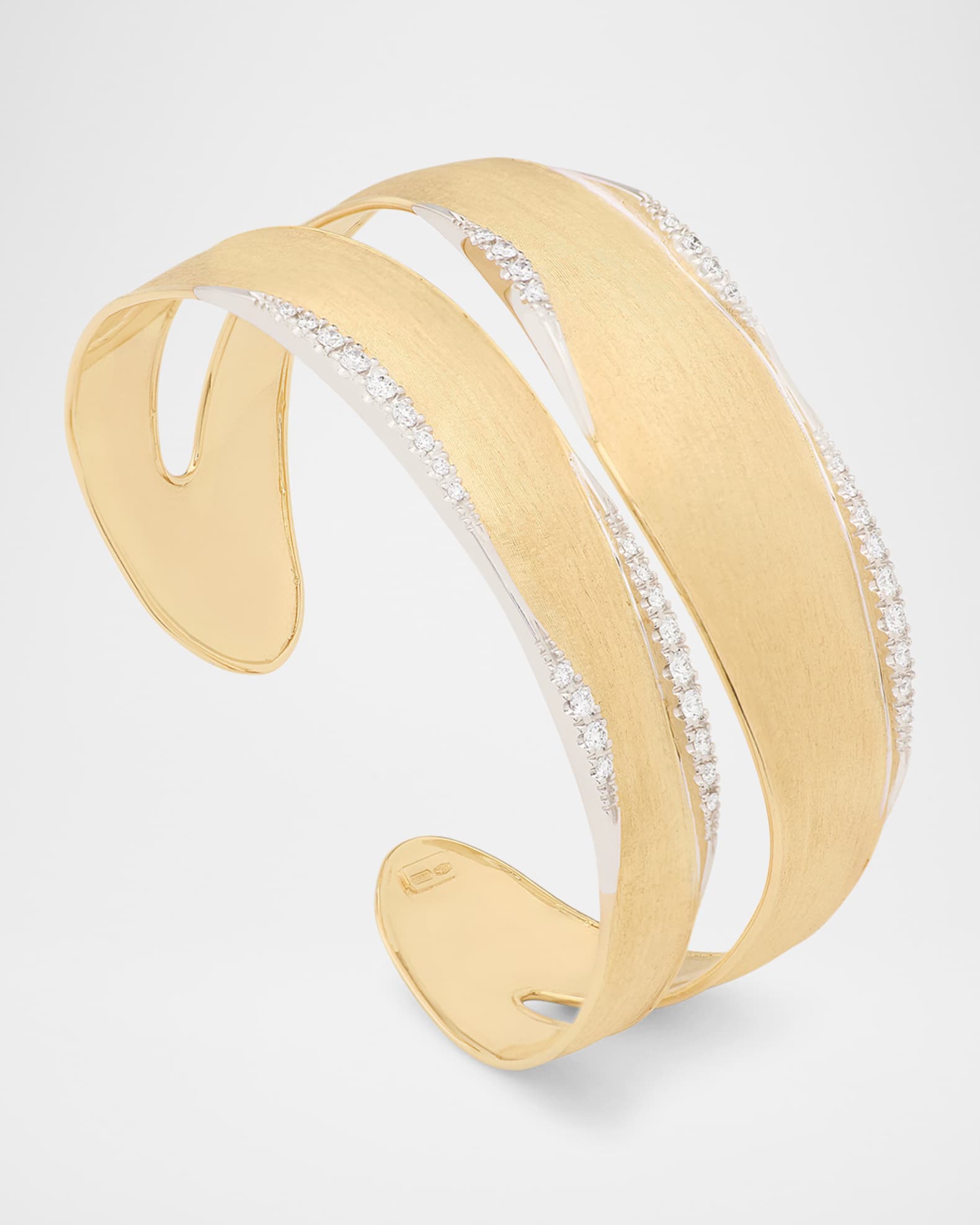 Marco Bicego 18K Gold Lunaria Split Bangle with Diamonds | Neiman Marcus