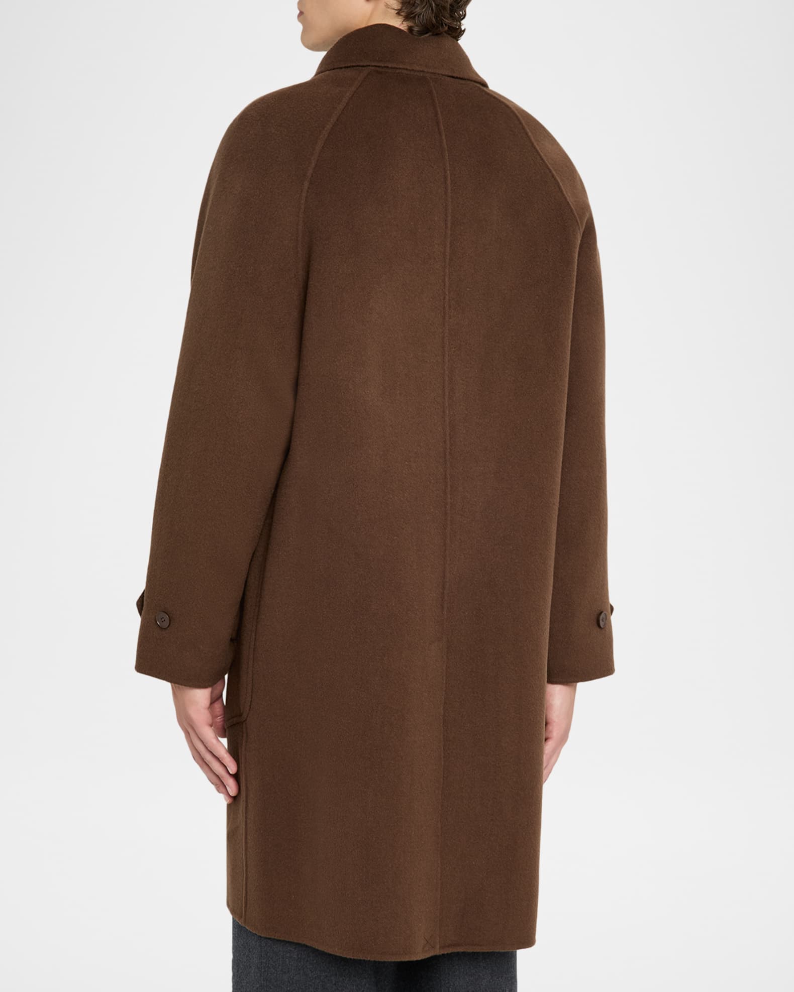 Officine Generale Men's Double Split Wool Coat | Neiman Marcus