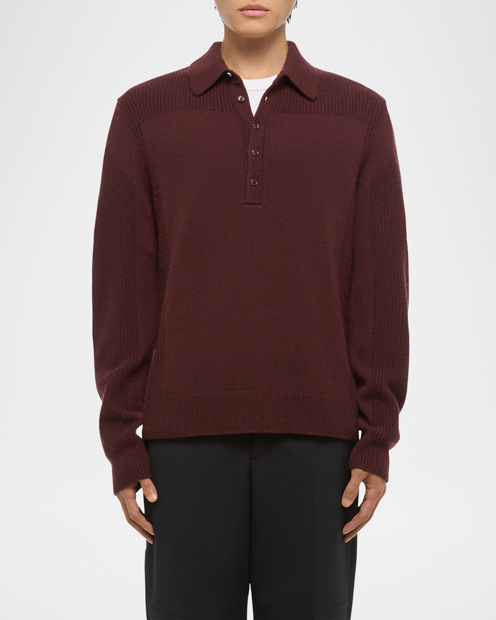 Helmut Lang Men's Wool Knit Polo Sweater | Neiman Marcus