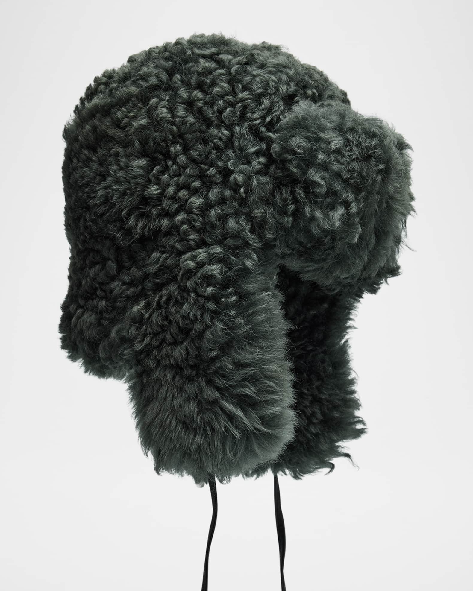 Pologeorgis Men's Curly Shearling Trapper Hat | Neiman Marcus