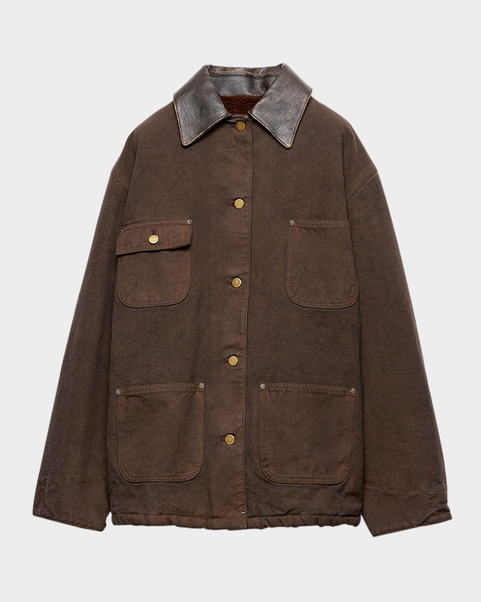Prada Canvas Barn Jacket With Fleece Lining | Neiman Marcus