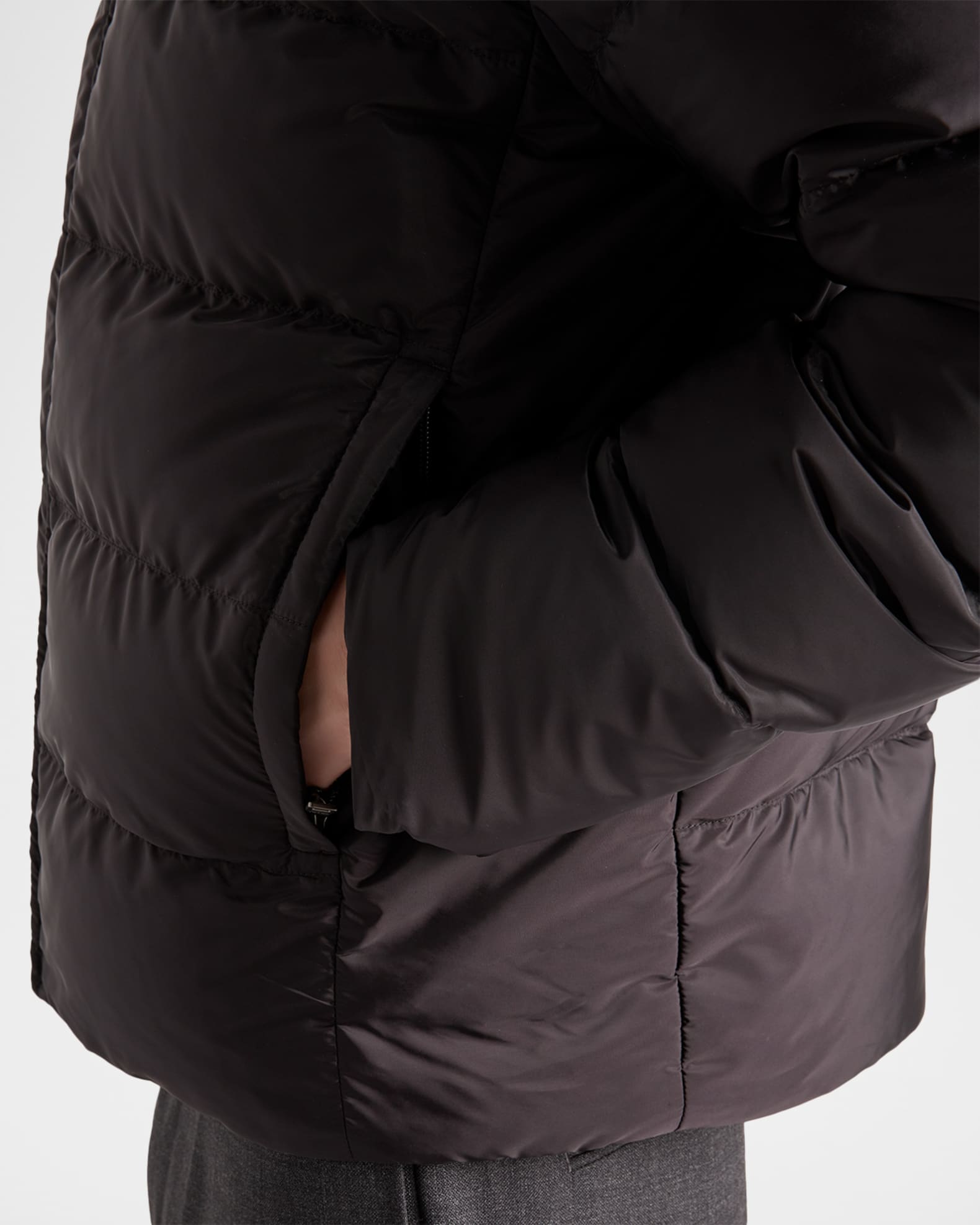 Prada Medium-Weight Re-Nylon Down Jacket | Neiman Marcus