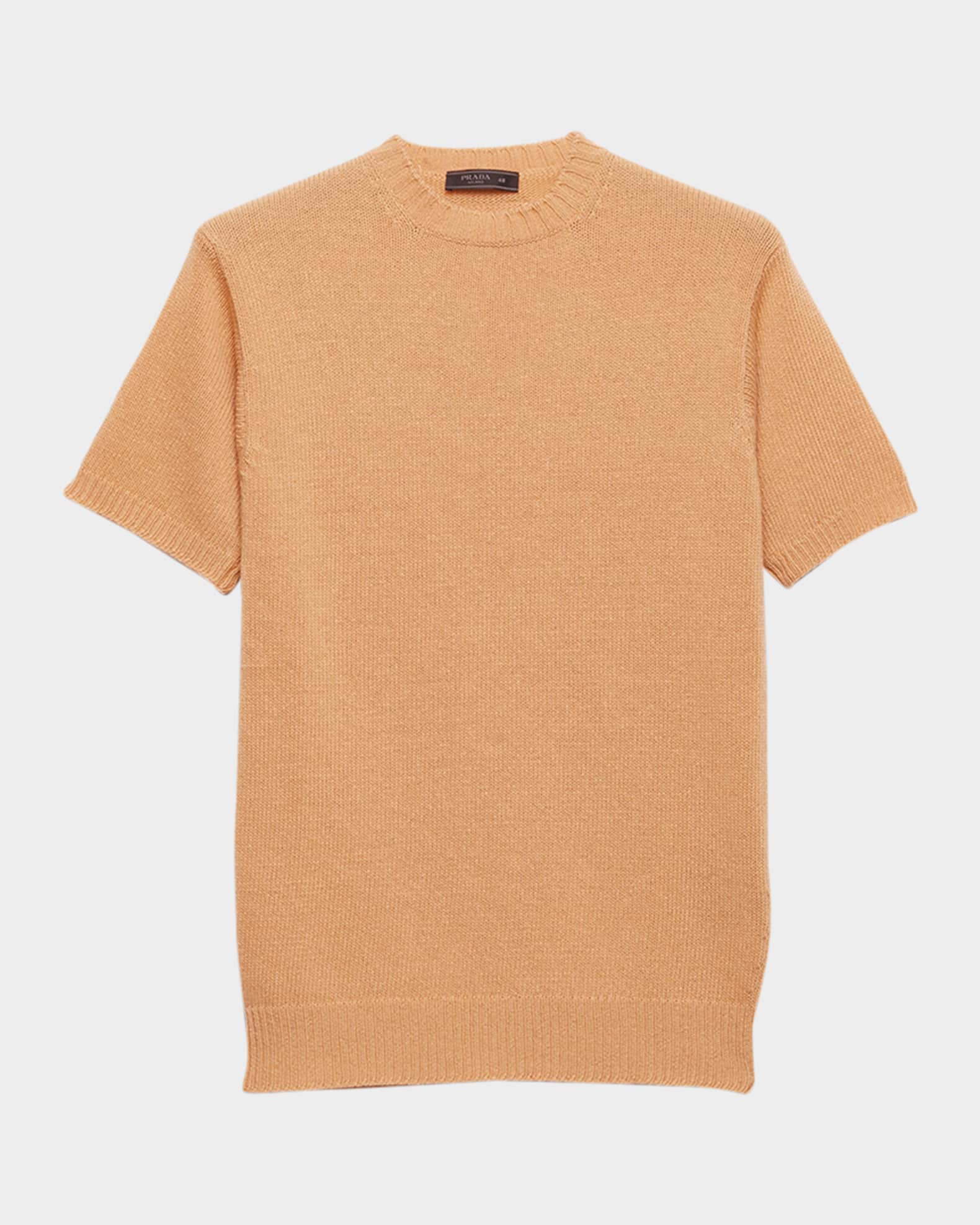 Prada Men's Short-Sleeve Wool-Cashmere Sweater | Neiman Marcus