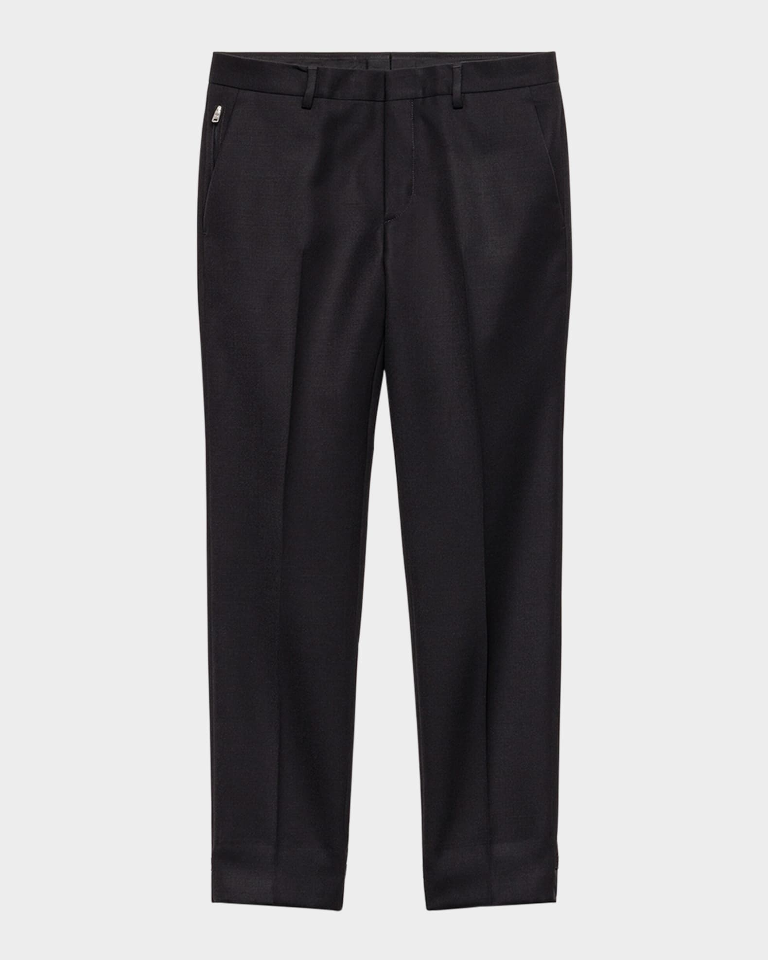 Prada Men's Pintuck Slim-Leg Wool Pants | Neiman Marcus