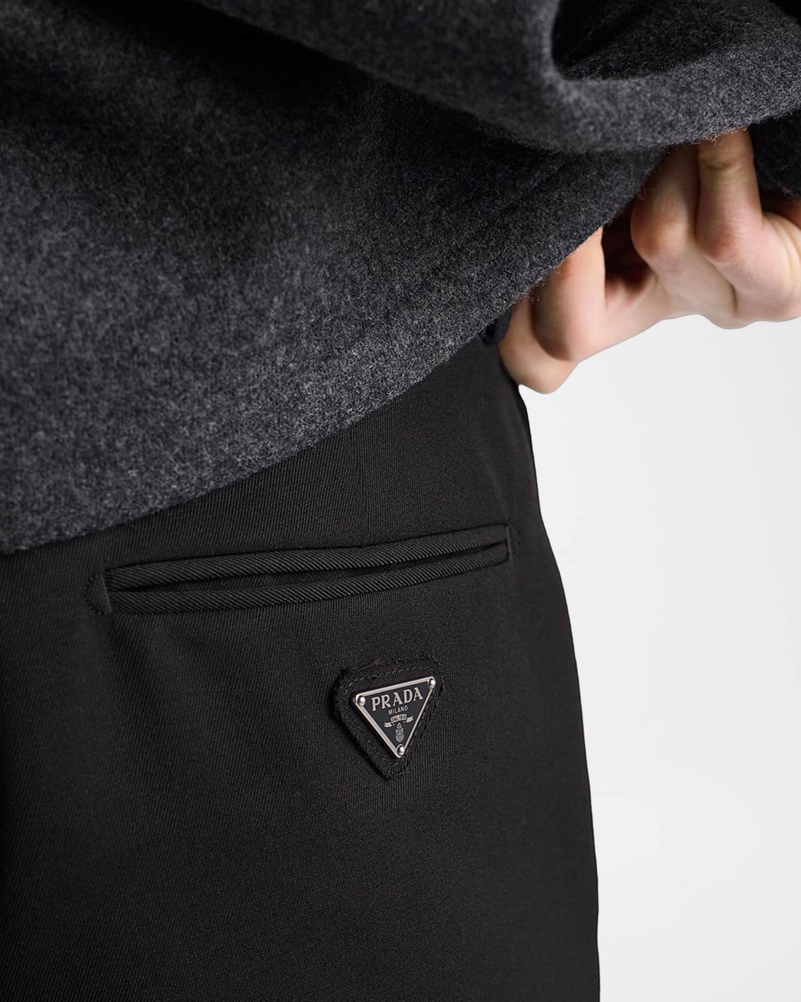 Prada Men's Pintuck Slim-Leg Wool Pants | Neiman Marcus