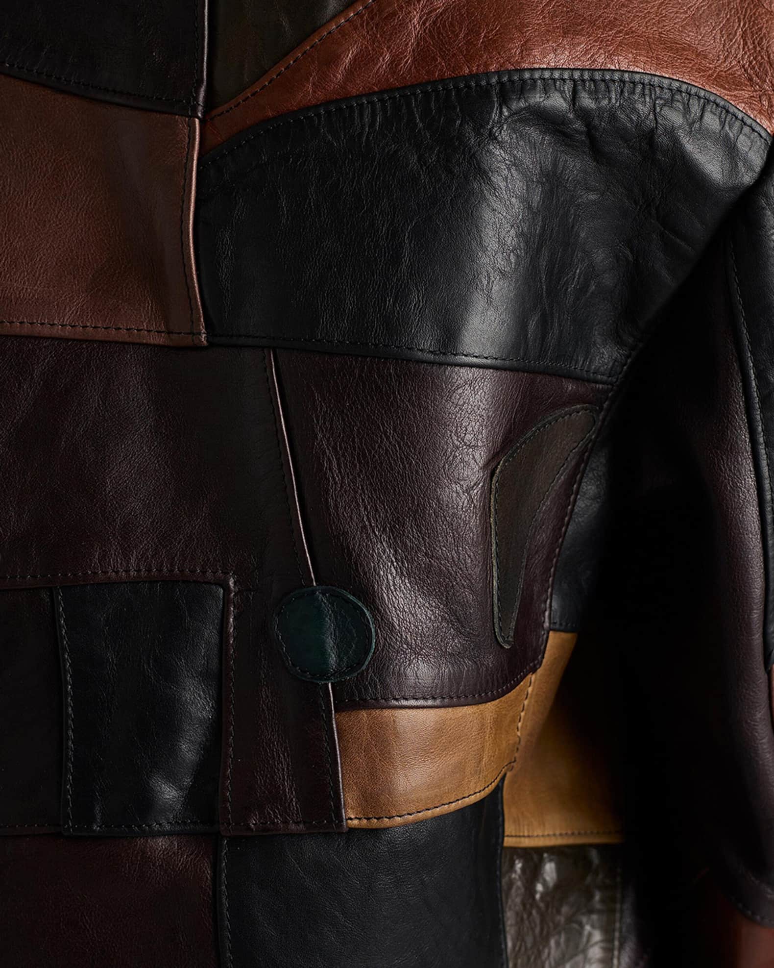 Prada Men's Patchwork Leather Jacket | Neiman Marcus