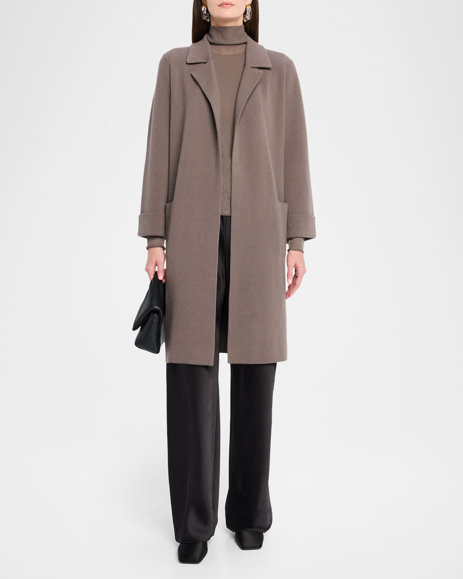 TSE Cashmere Cashmere Long Open-Front Coat | Neiman Marcus