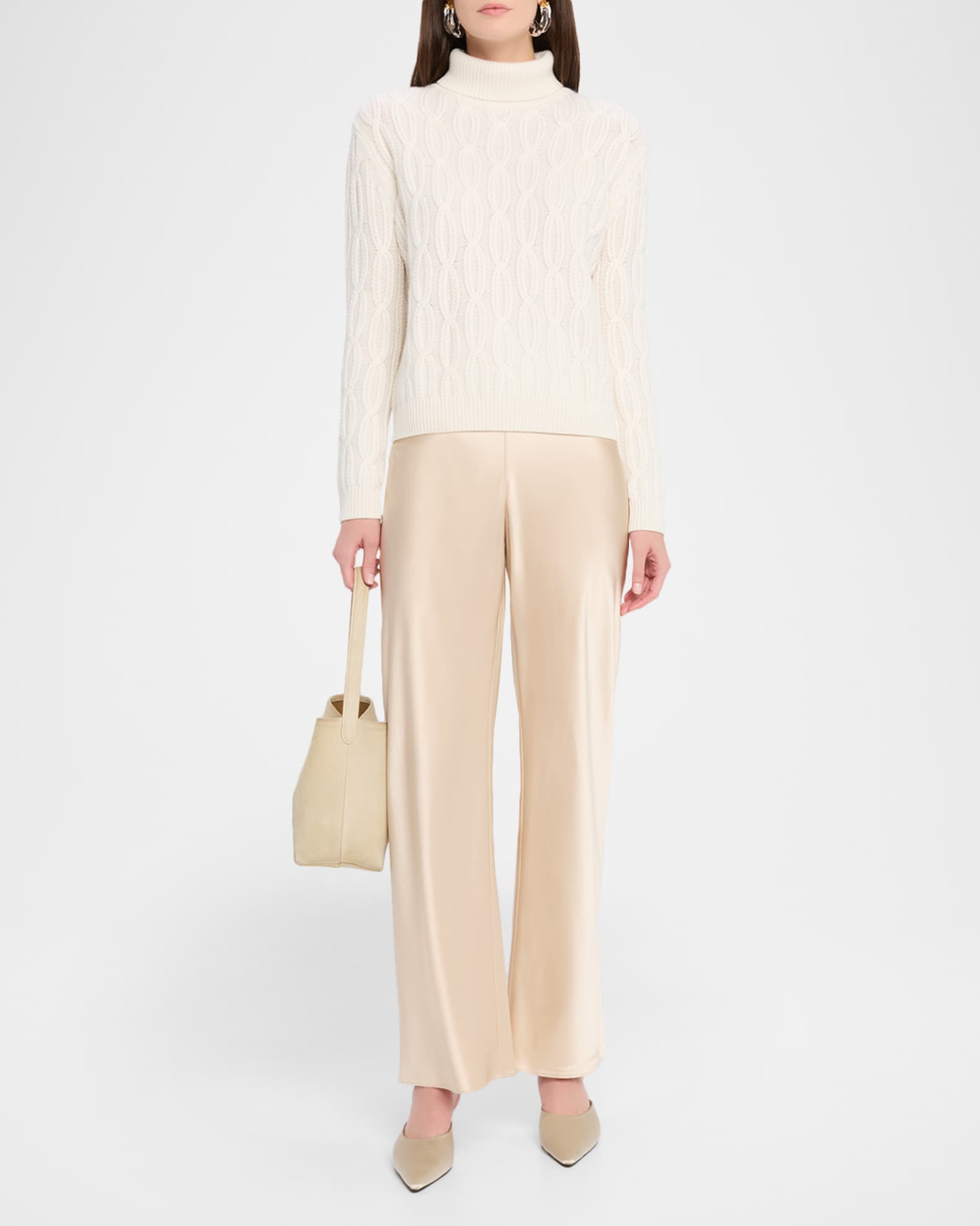 TSE Cashmere Straight-Leg Silk Pants | Neiman Marcus