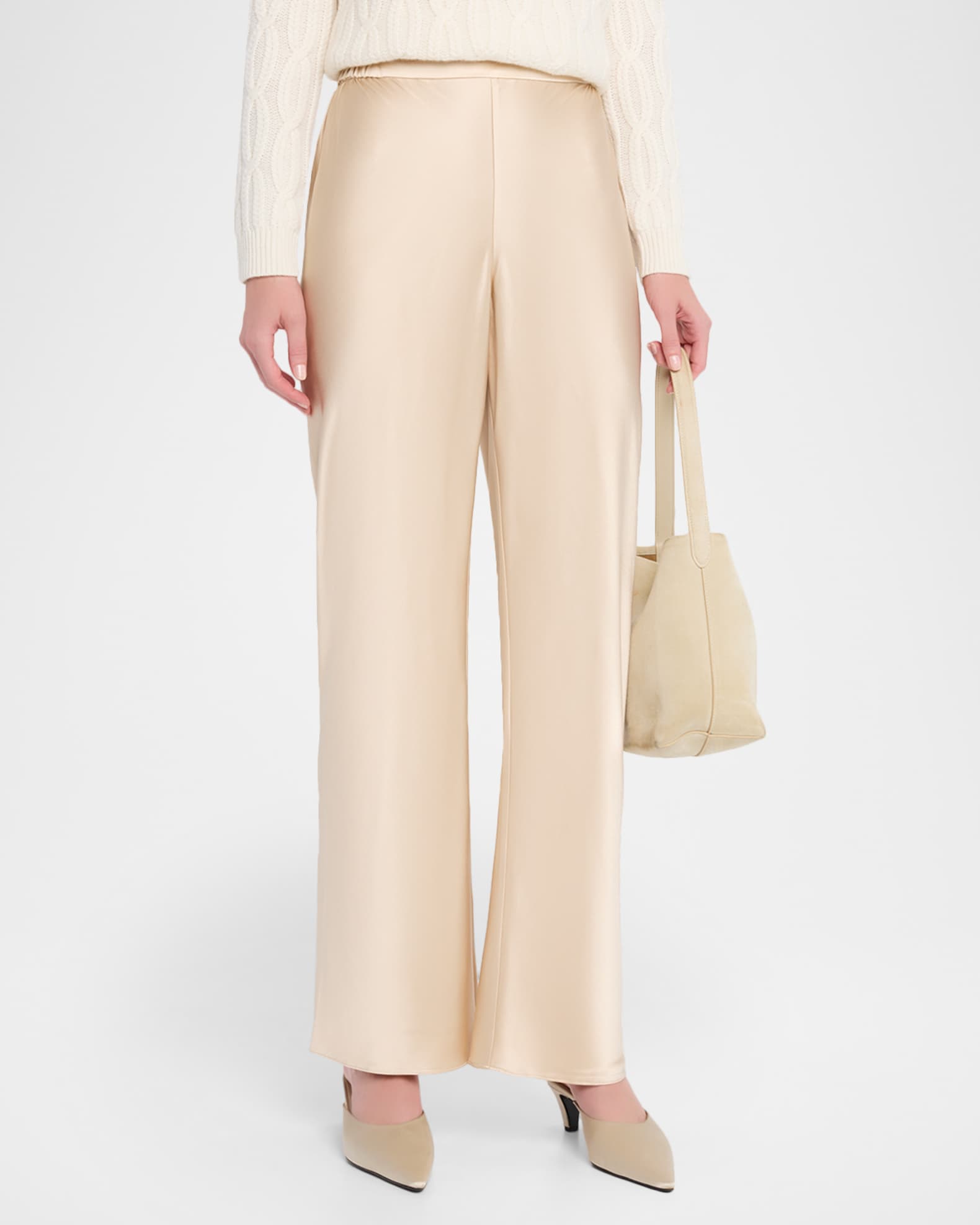 TSE Cashmere Straight-Leg Silk Pants | Neiman Marcus