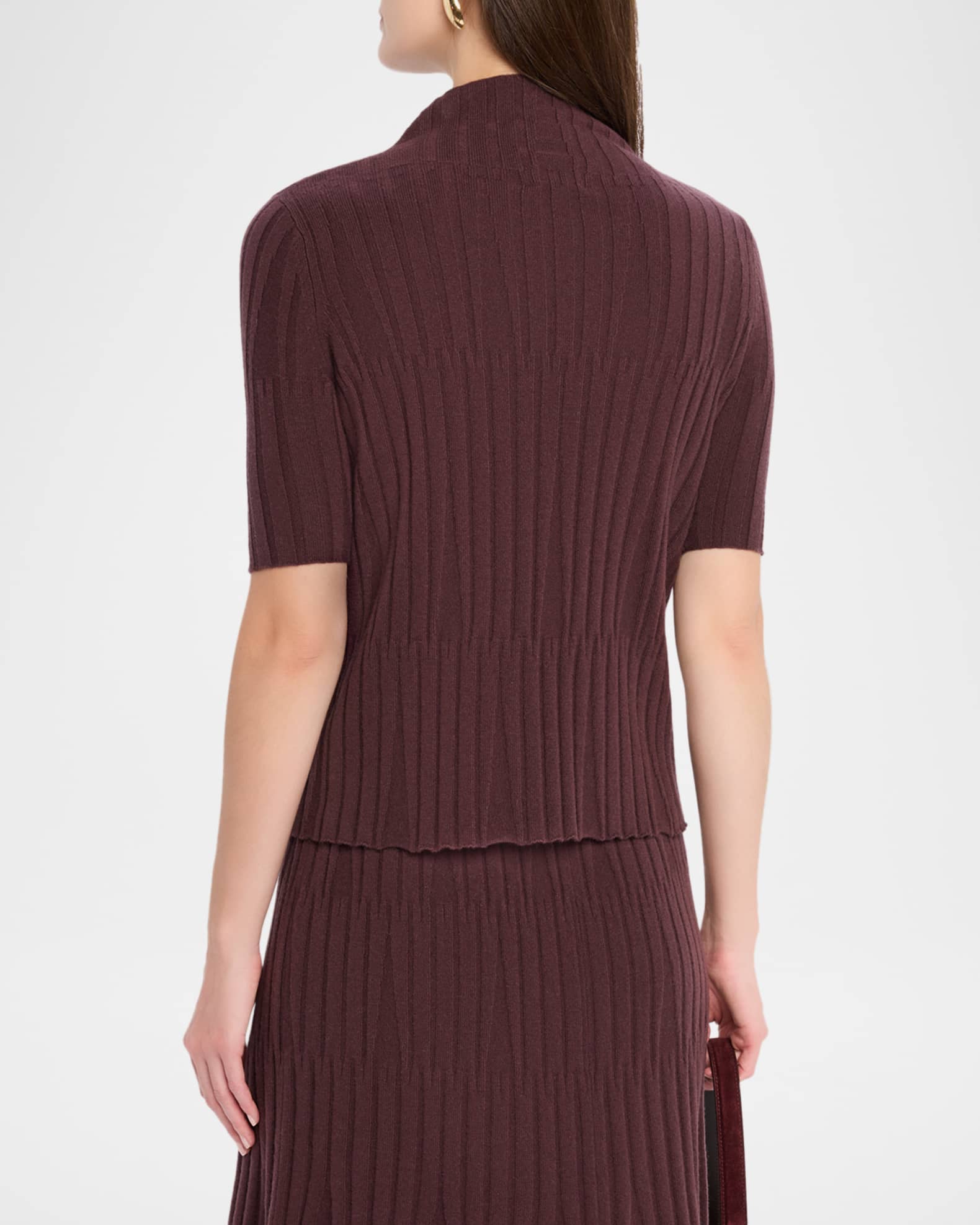 TSE Cashmere Cashmere Ribbed Mock-Neck Sweater | Neiman Marcus