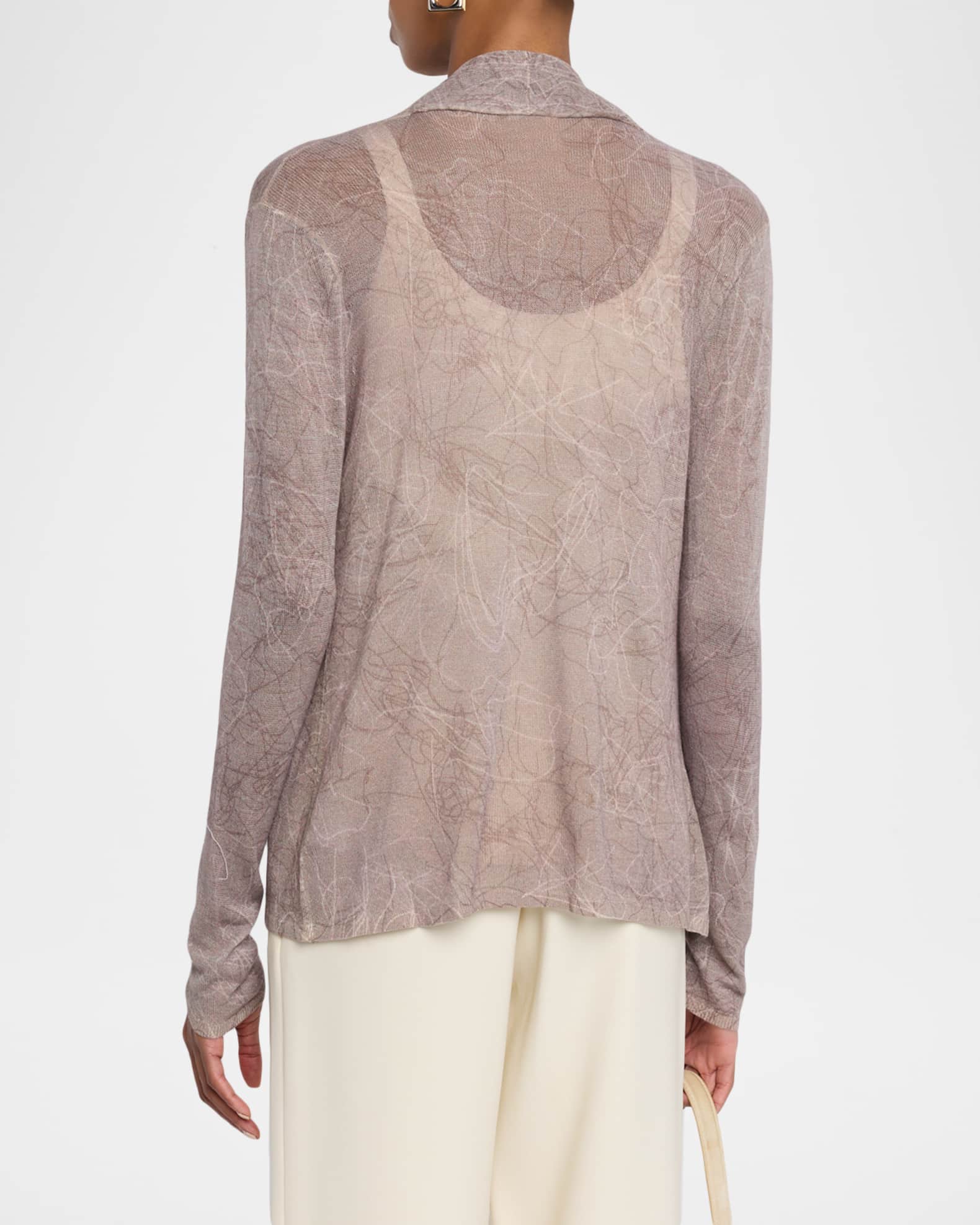 TSE Cashmere Cashmere Abstract-Print Open Cardigan | Neiman Marcus