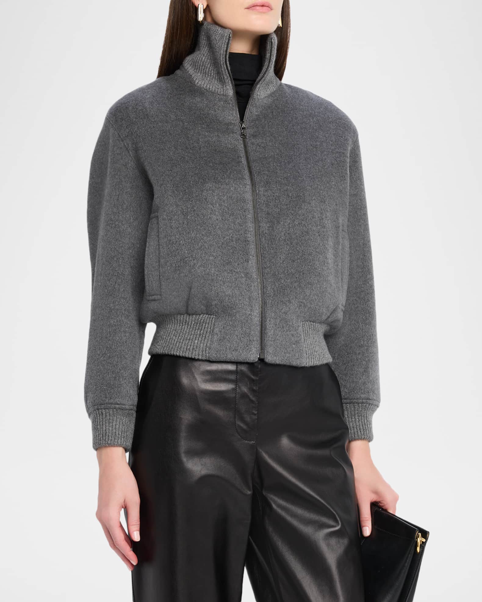 TSE Cashmere Double-Faced Cashmere Bomber Jacket | Neiman Marcus