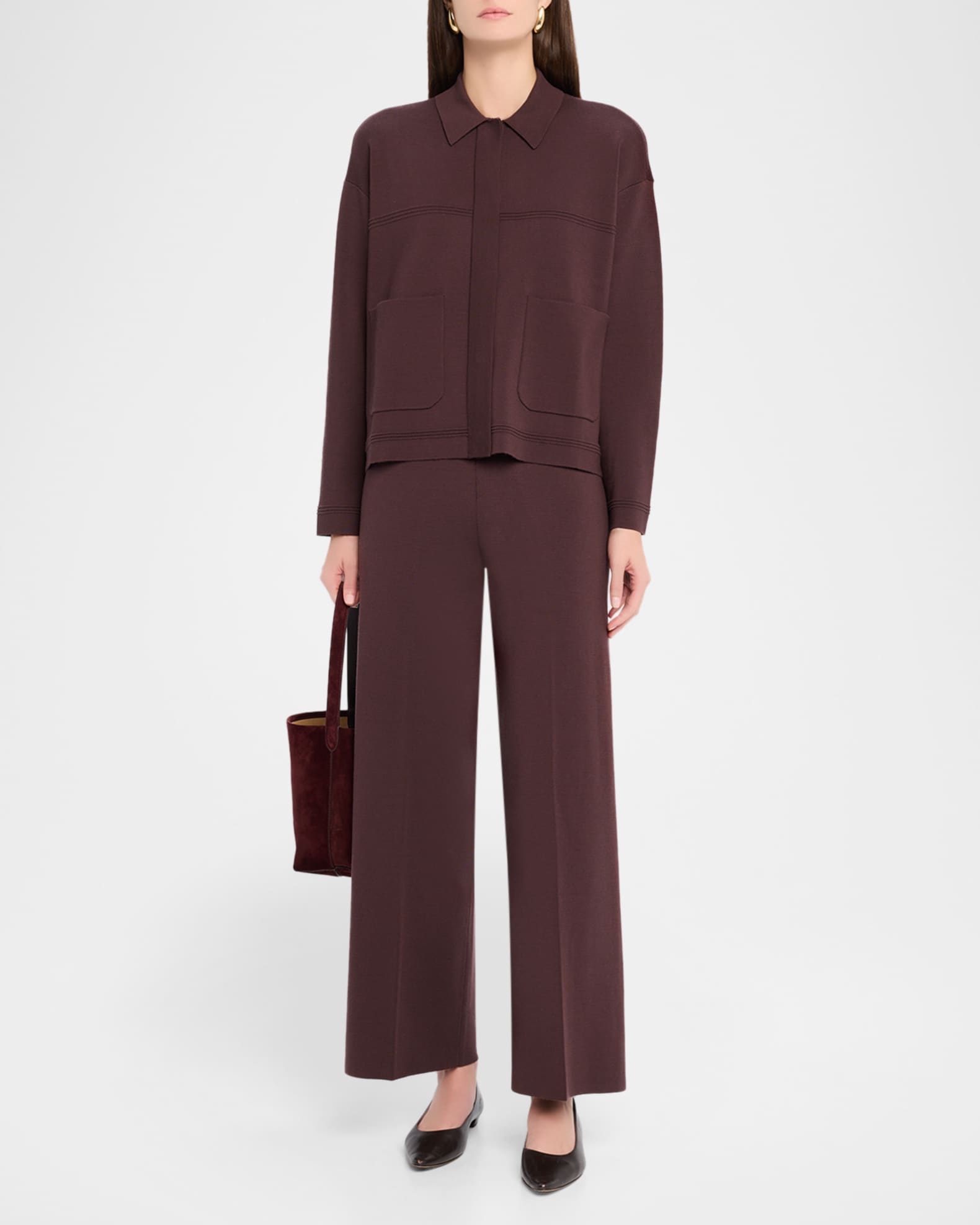 TSE Cashmere Fine Knit Wool-Blend Short Jacket | Neiman Marcus