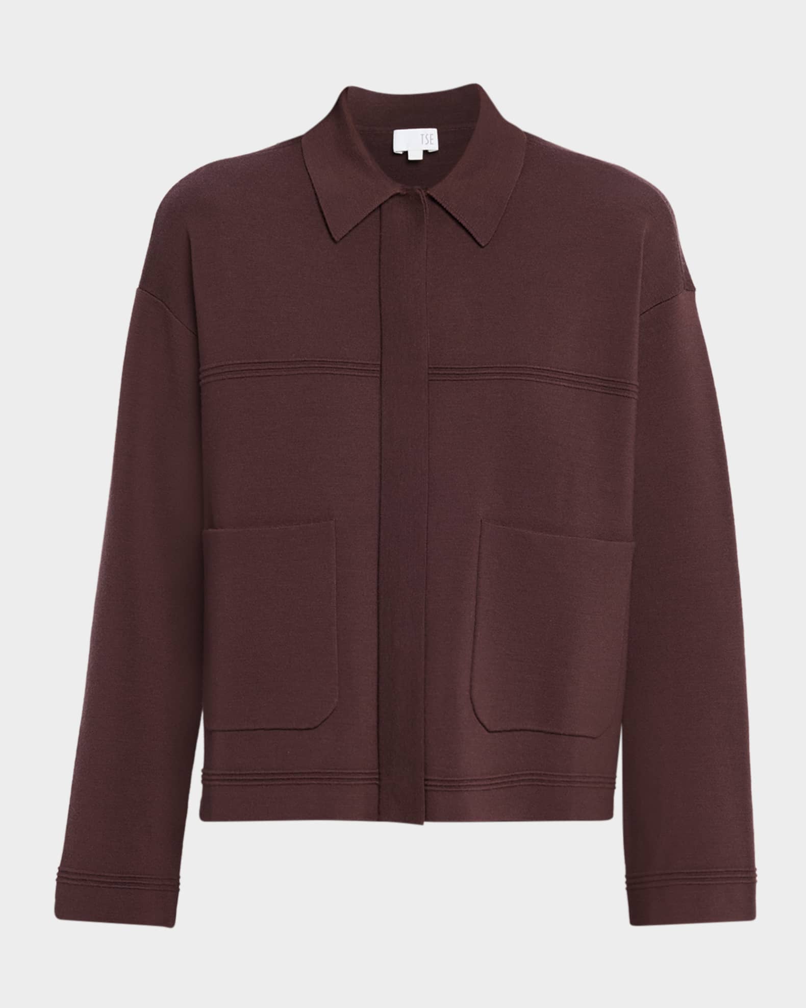 TSE Cashmere Fine Knit Wool-Blend Short Jacket | Neiman Marcus