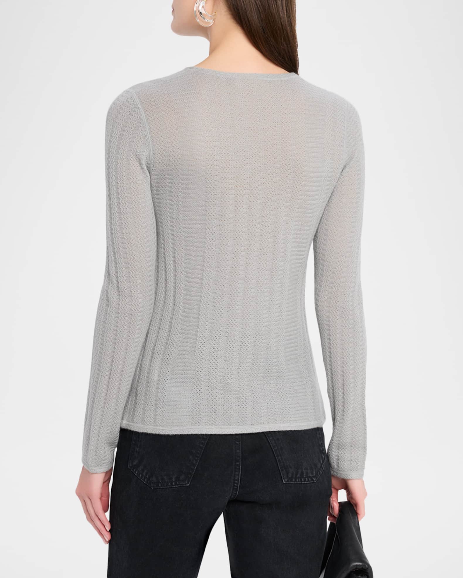 TSE Cashmere Superfine Cashmere Mesh Crewneck | Neiman Marcus