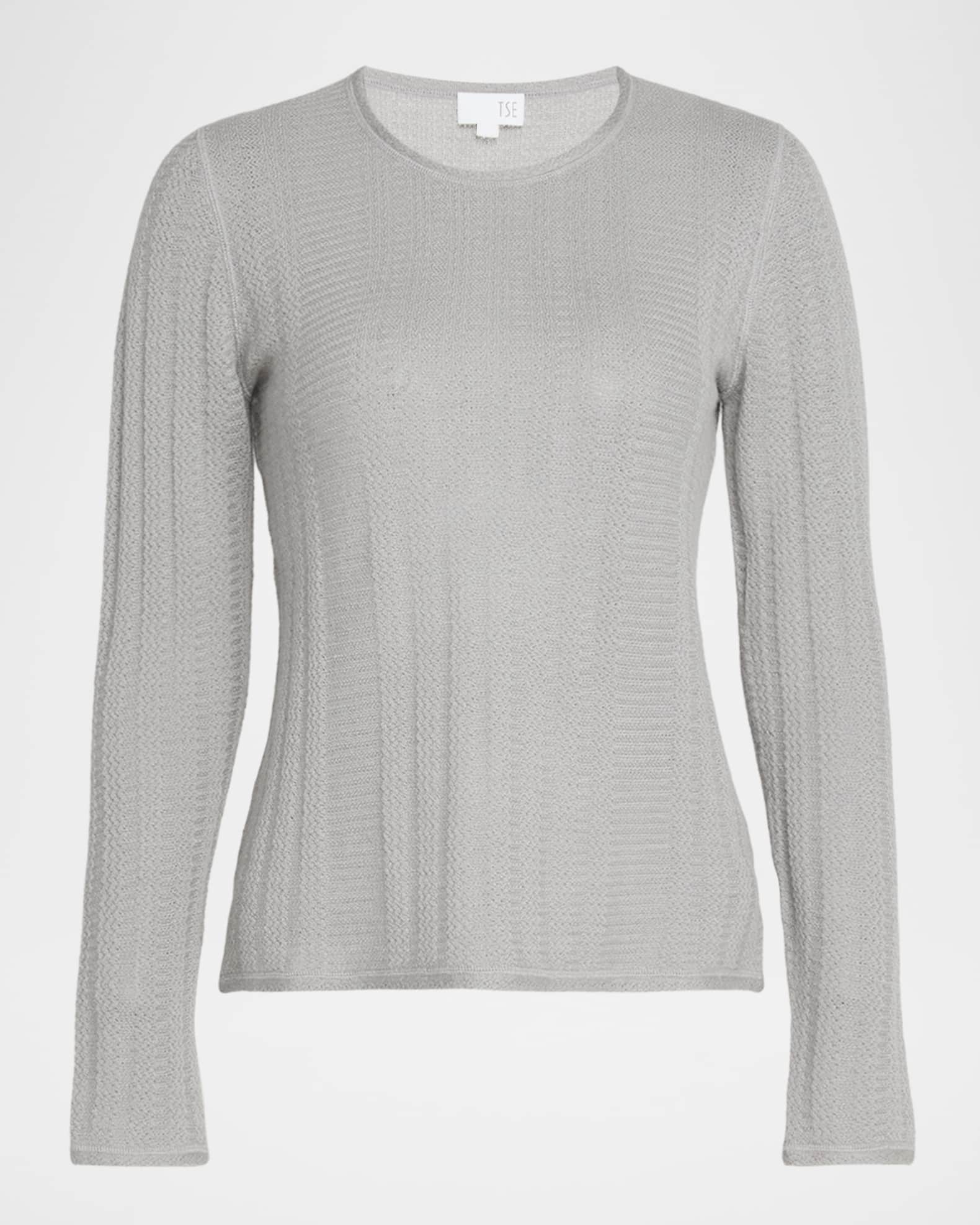 TSE Cashmere Superfine Cashmere Mesh Crewneck | Neiman Marcus