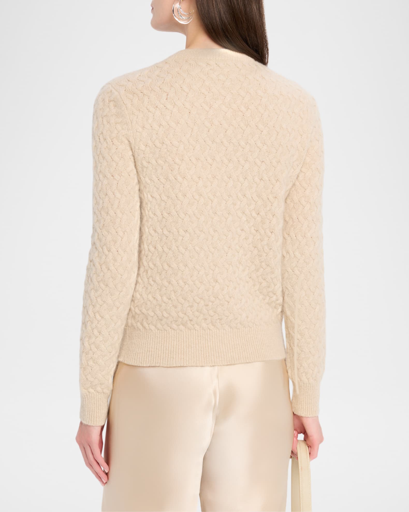 TSE Cashmere Boucle Cashmere Cable-Knit Cardigan | Neiman Marcus