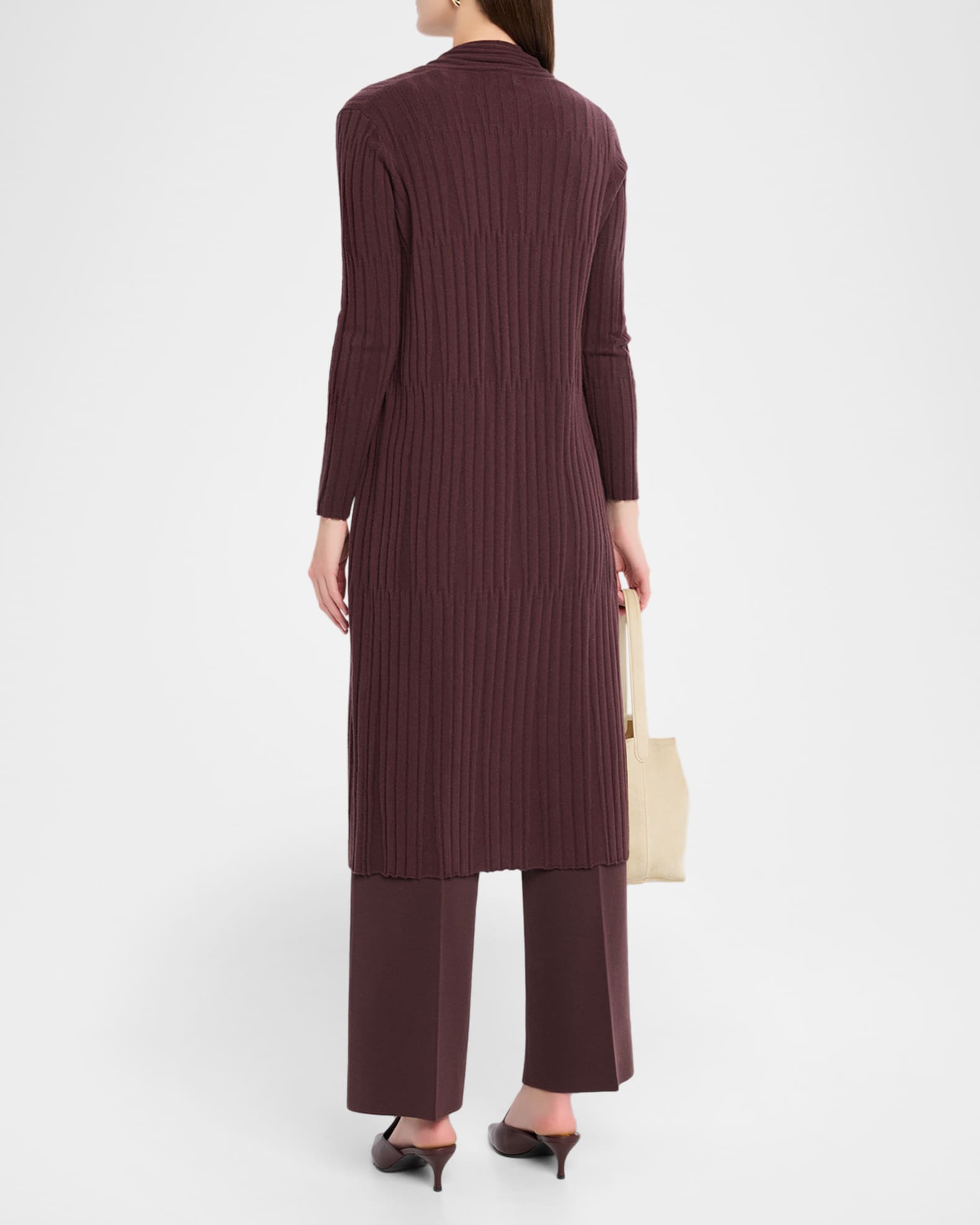 TSE Cashmere Cashmere Variegated Rib Long Cardigan | Neiman Marcus