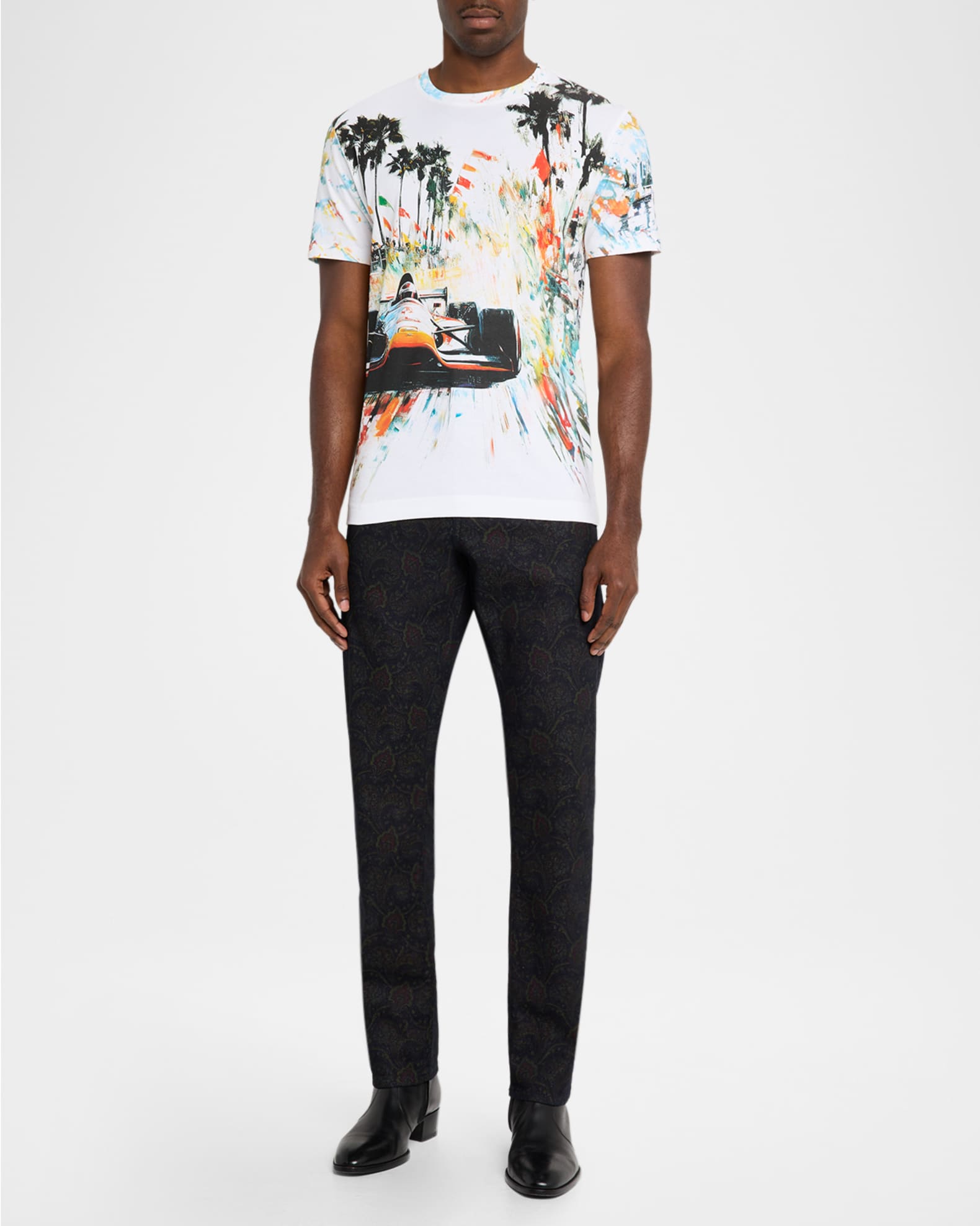 Robert Graham Men's Final Lap Cotton Graphic T-Shirt | Neiman Marcus