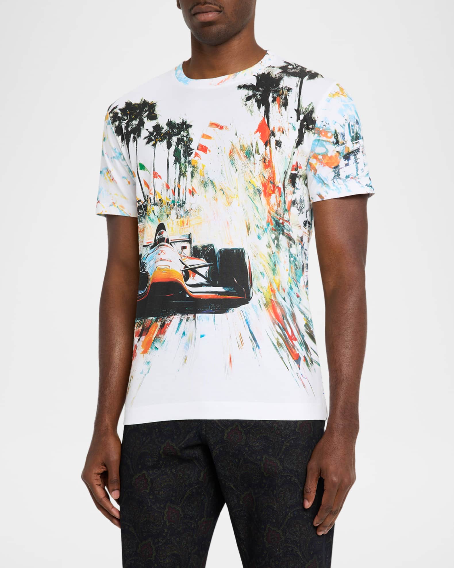 Robert Graham Men's Final Lap Cotton Graphic T-Shirt | Neiman Marcus