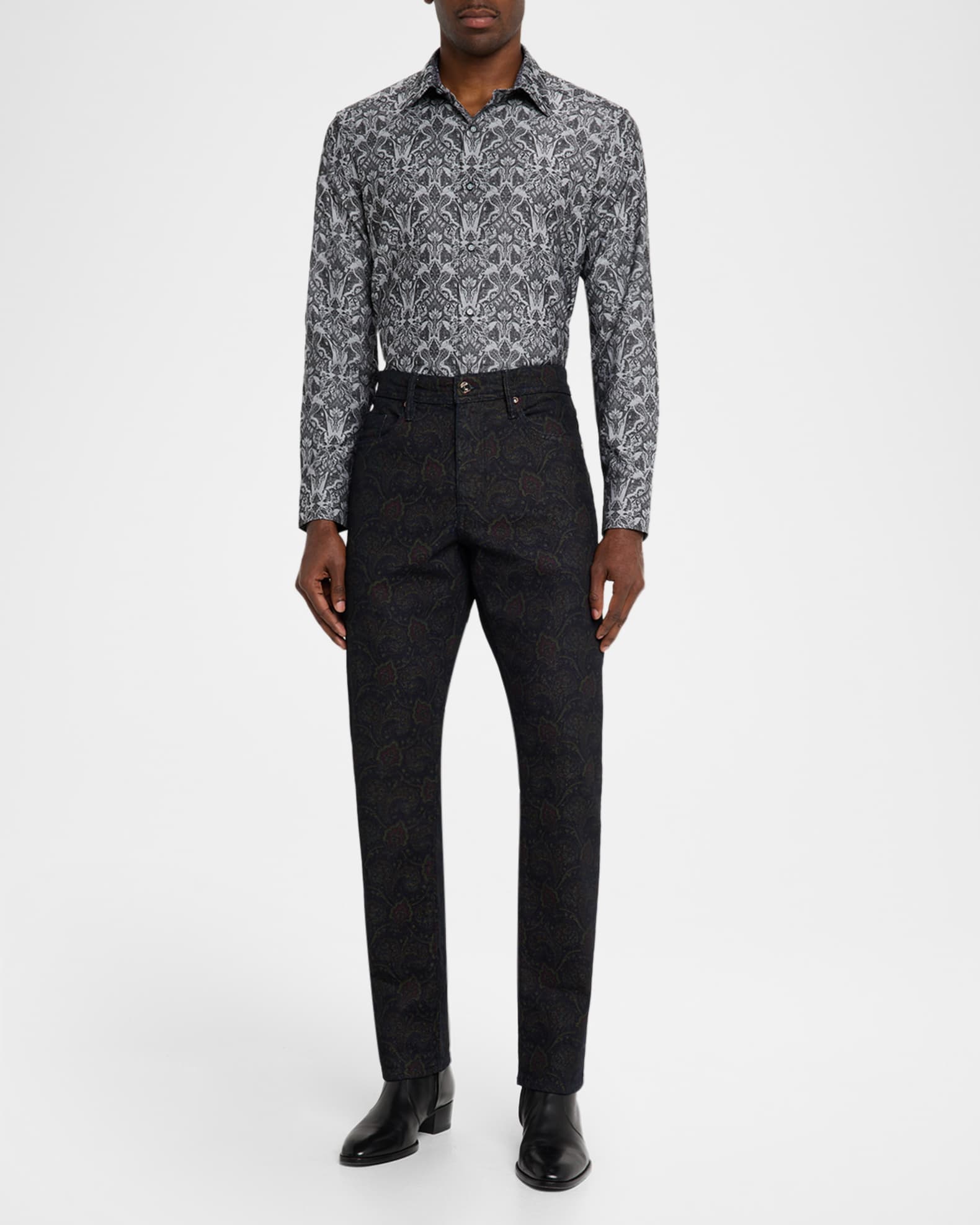 Robert Graham Men's Highland Damask Button-Down Shirt | Neiman Marcus