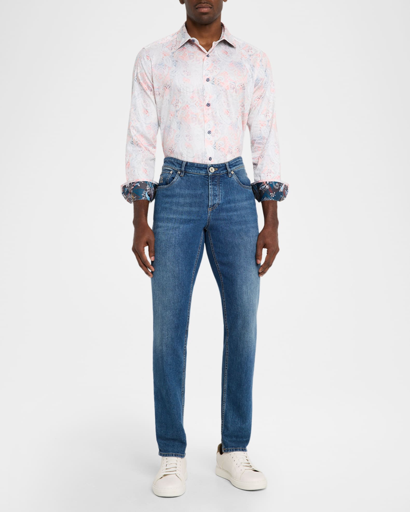 Robert Graham Men's Addington Stretch Satin Paisley Button-Down Shirt ...