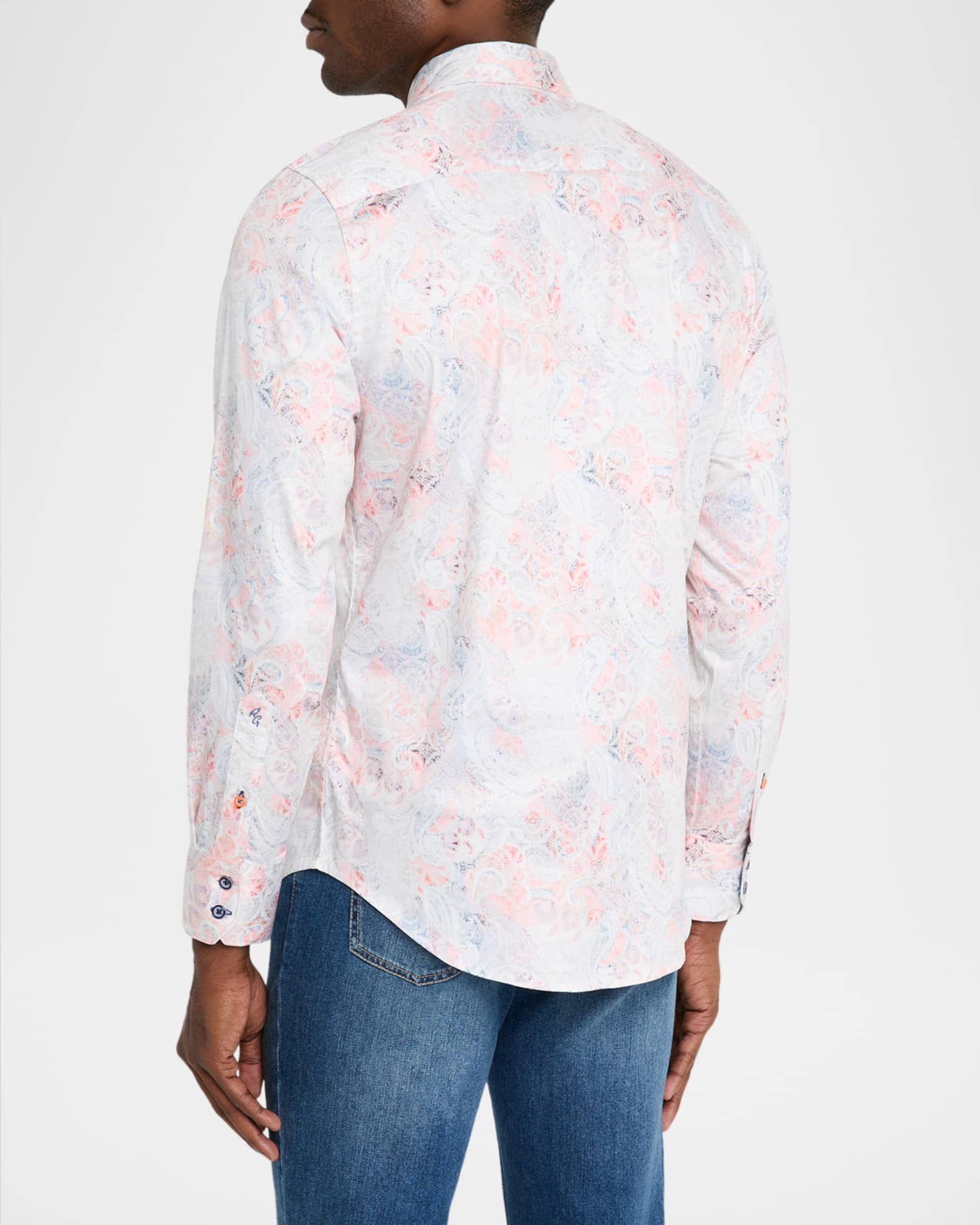 Robert Graham Men's Addington Stretch Satin Paisley Button-Down Shirt ...